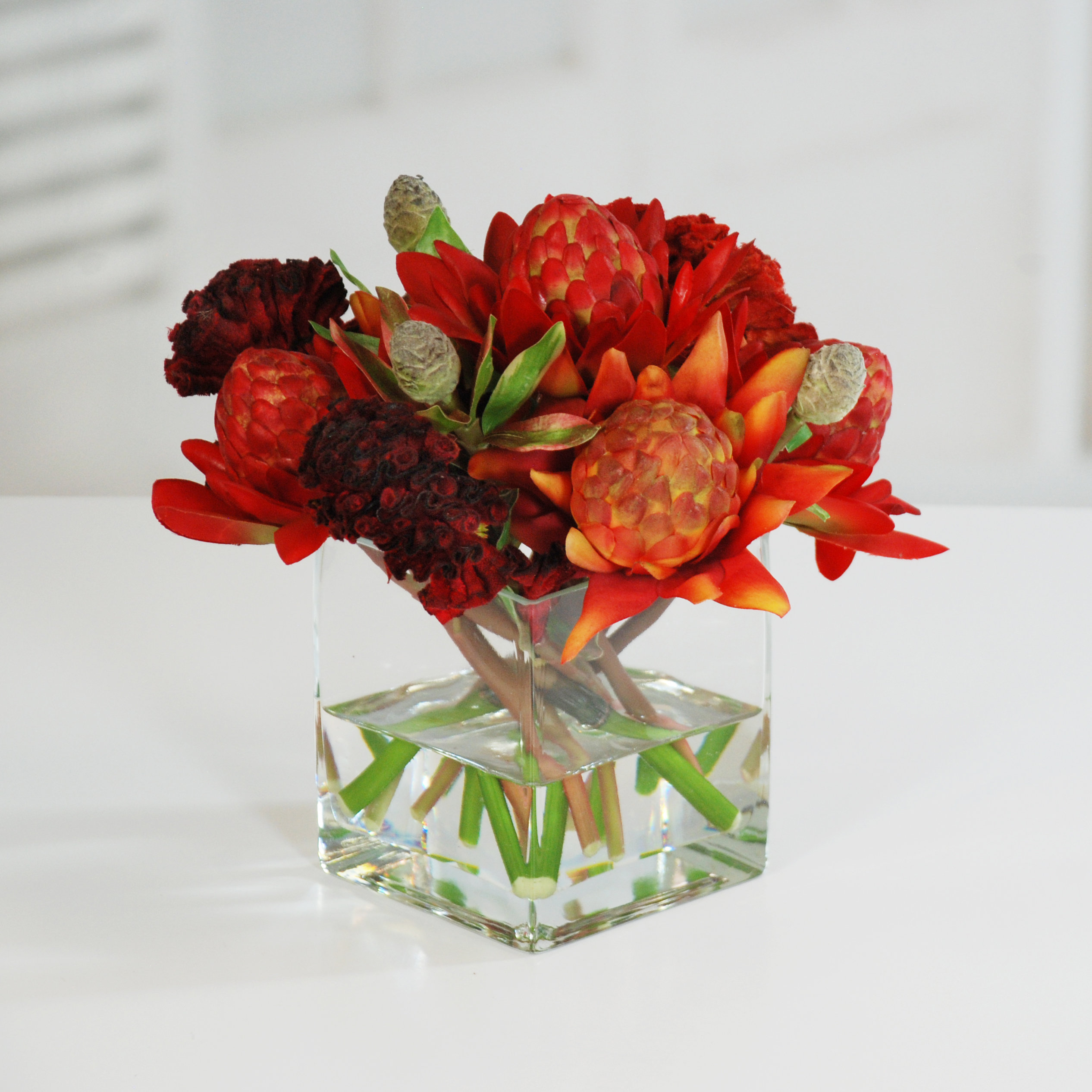 Winward Silks Waratah Centerpiece in Vase | Wayfair