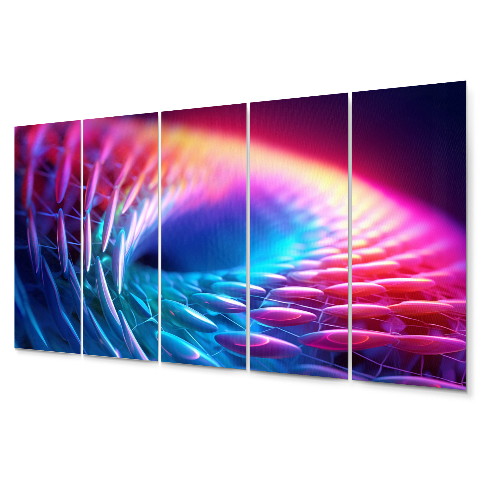 Wrought Studio™ Pink Blue Oceanic Whirls - Fractals Metal Wall Art ...