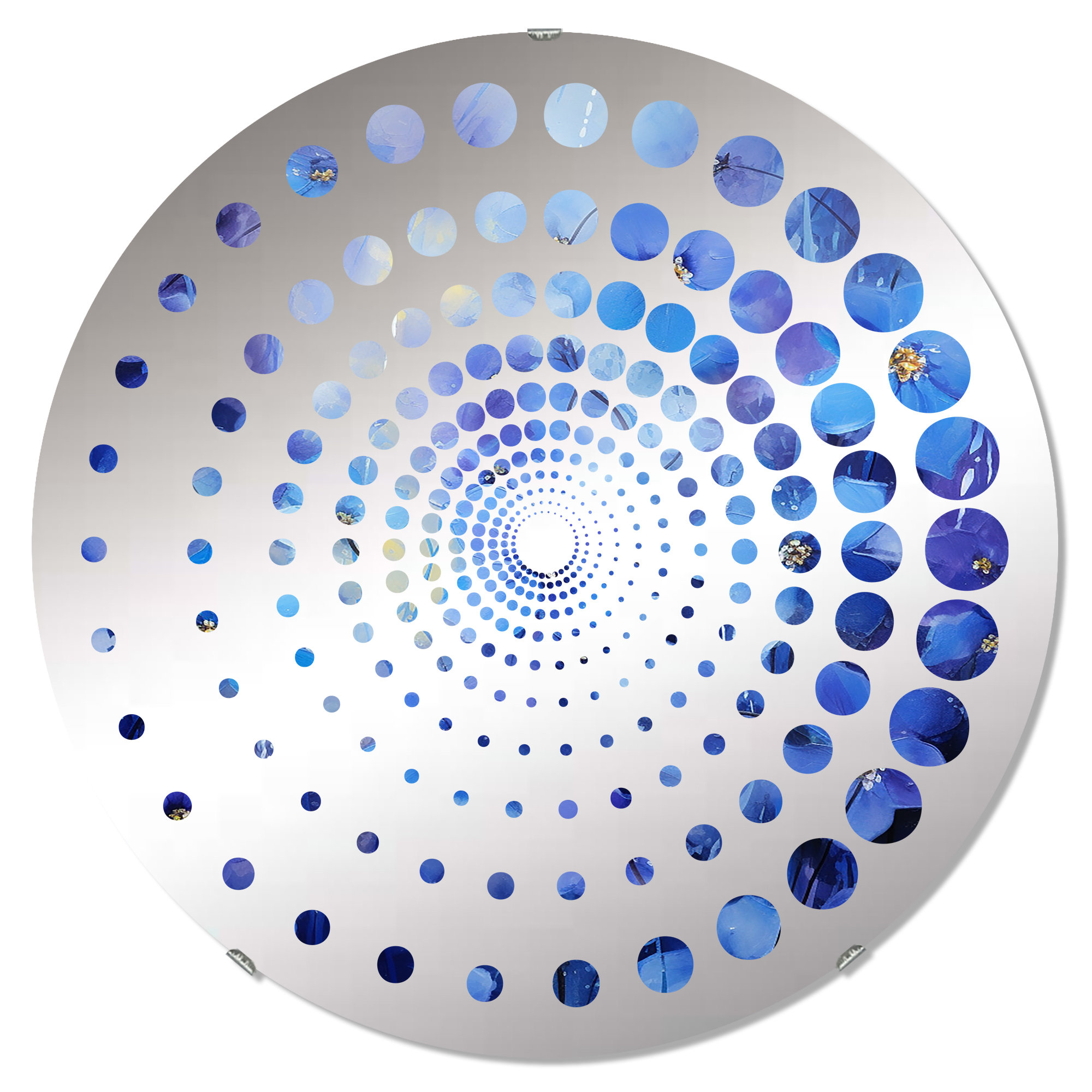Design Art Violets Verse - Spiral Dot Decorative Mirror|Round | Wayfair