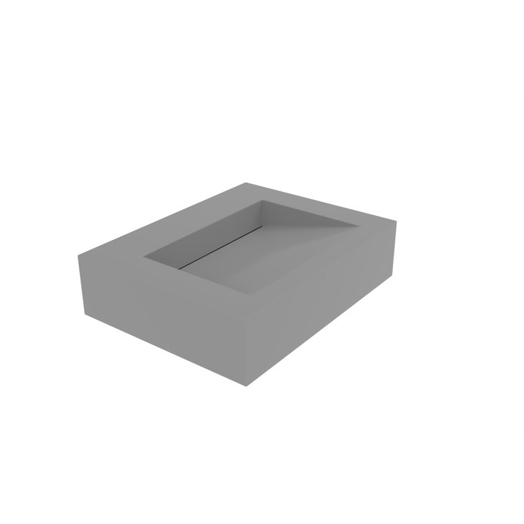 CastelloUSA Pyramid 24" Wall-Mounted Modern Bathroom Sink with Ramp ...