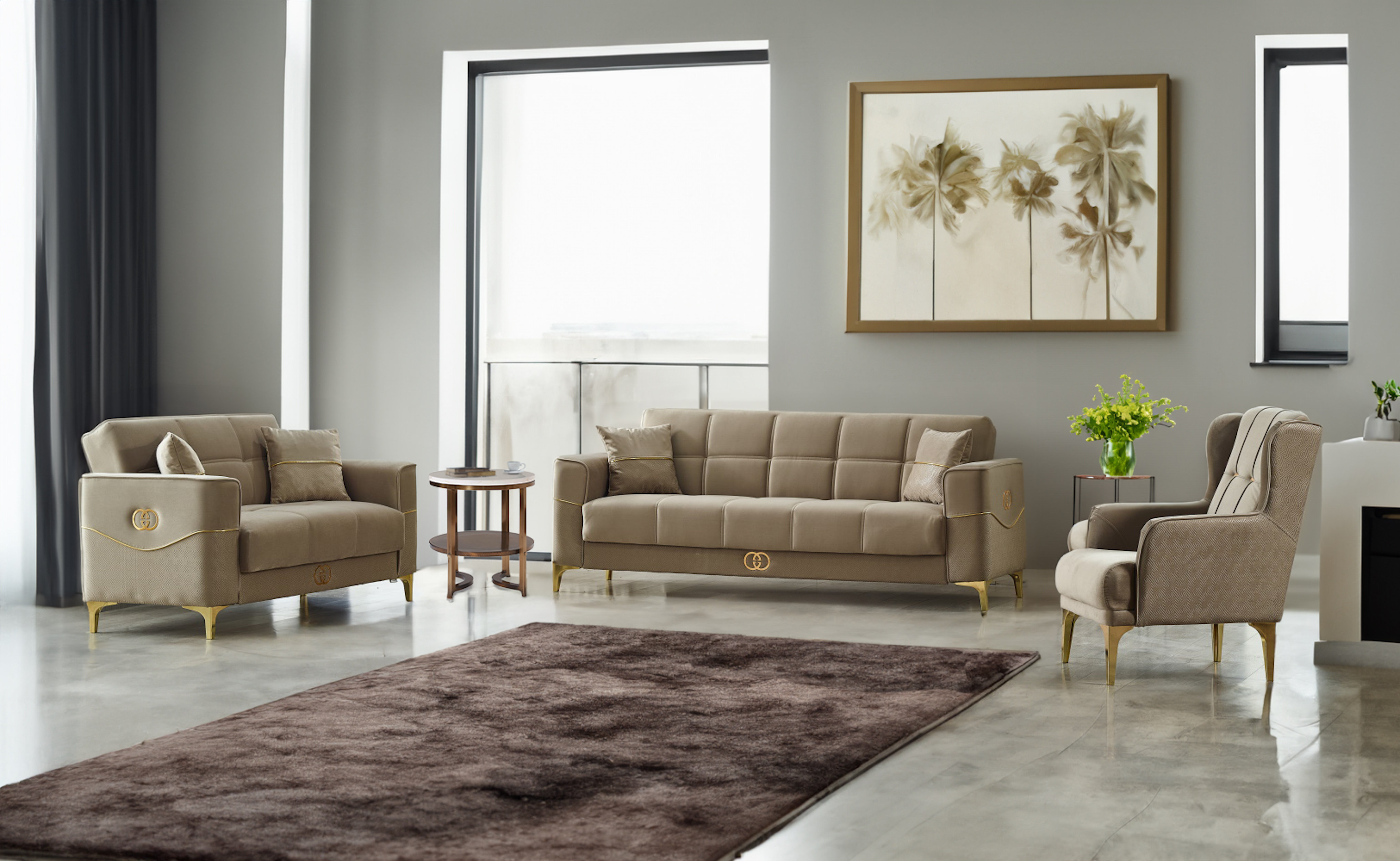 Wildon Home® Sophey 3 - Piece Velvet Living Room Set - Wayfair Canada