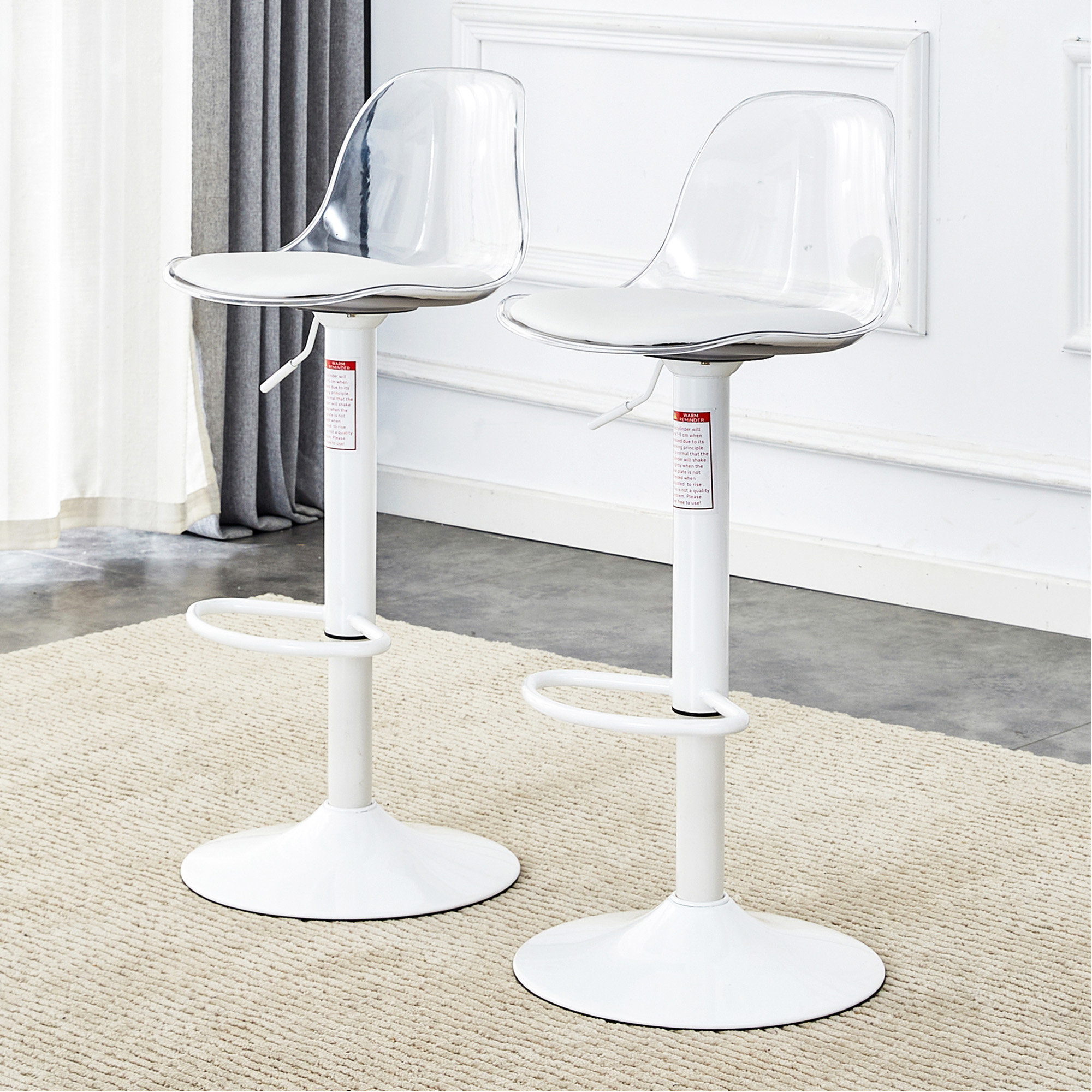 George Oliver Modern Rotatable And Adjustable Bar Chairs And Stools Set ...