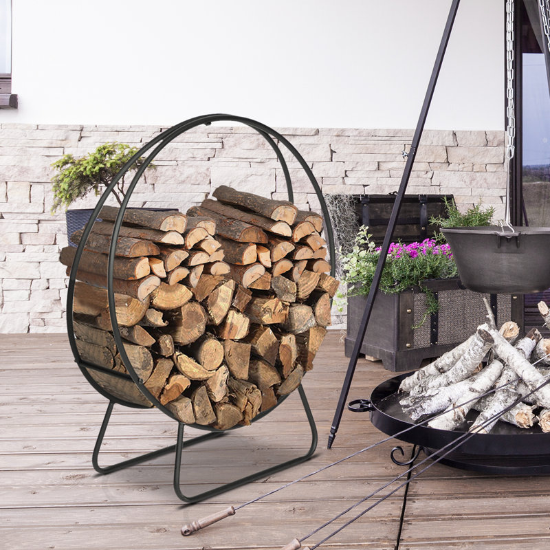 Steelside™ Wallace Steel Round Firewood Log Rack & Reviews | Wayfair