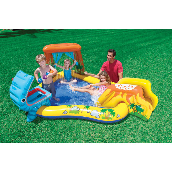 Intex Inflatable Kids Dinosaur Play Center Outdoor Water Park Pool ...