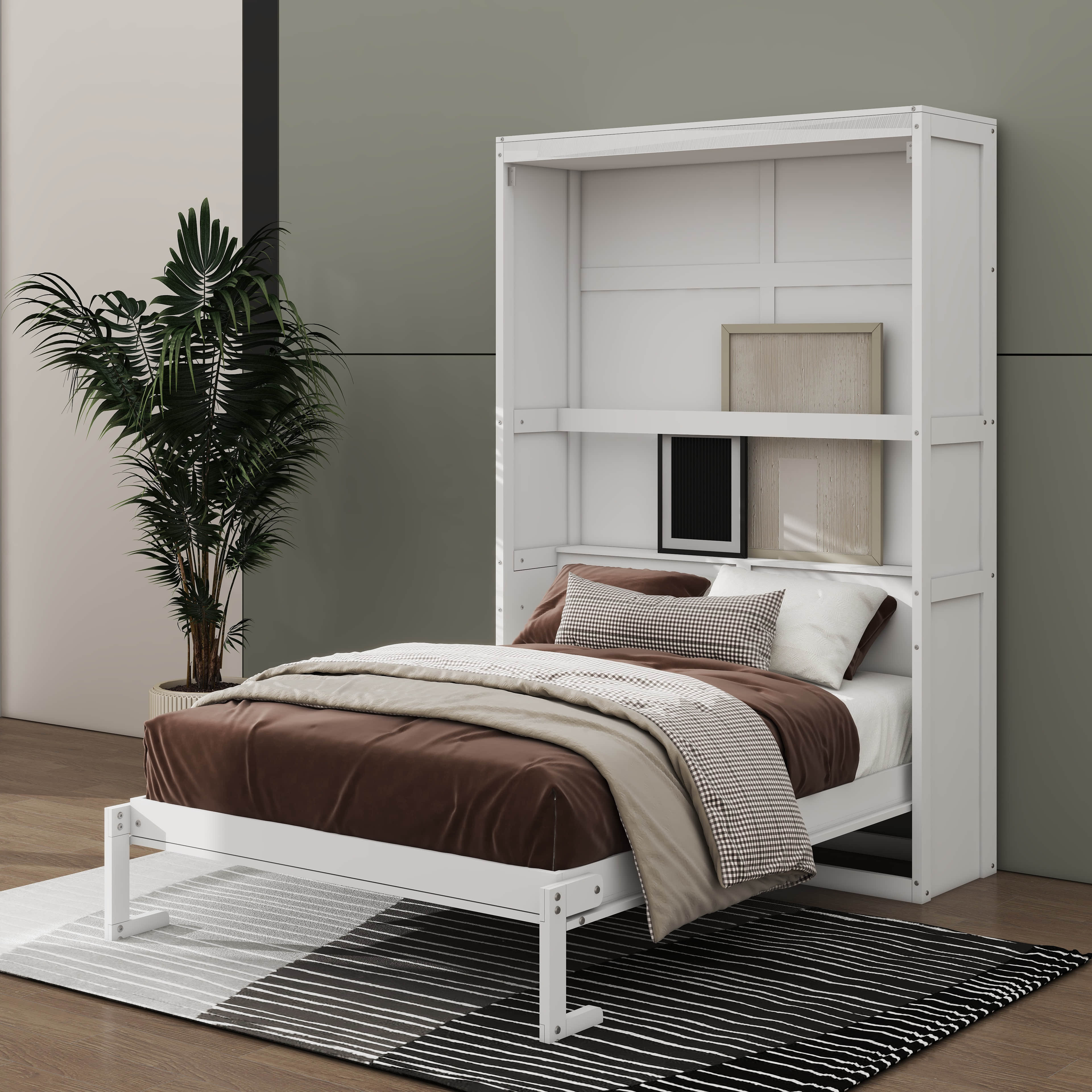 Red Barrel Studio® Murphy Bed With Integrated Shelving Units | Wayfair