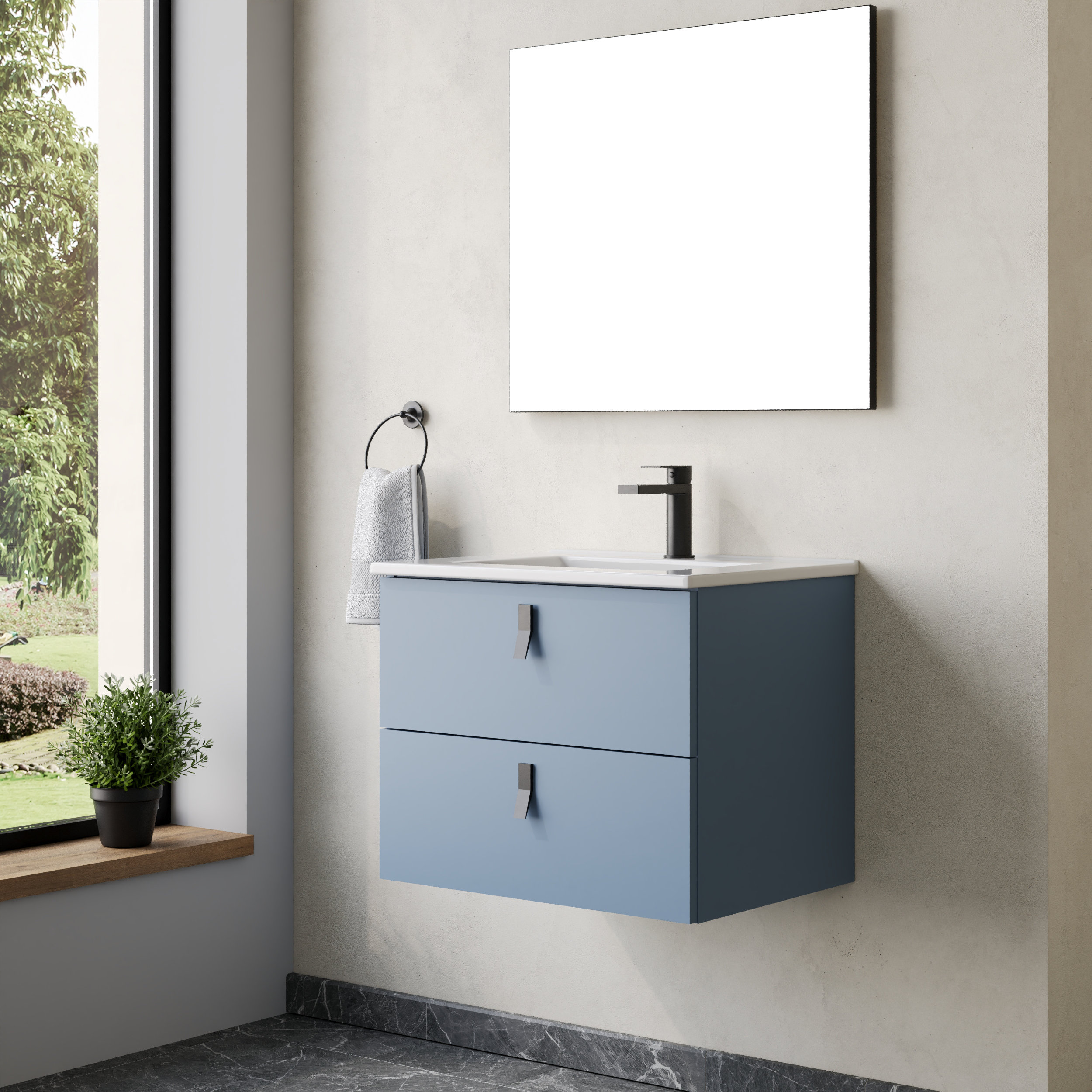 ModernMoments Borian 600mm Wallhung Vanity Unit With Athena Basin ...