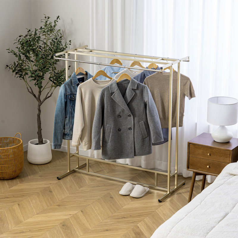 Rebrilliant Metal Garment Clothing Storage Rack | Wayfair