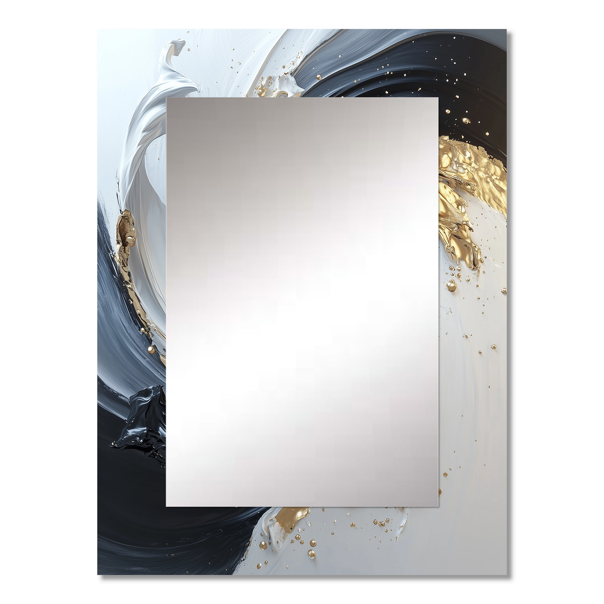 Mercer41 White Black Gold Cosmic Whirlpool III - Abstract Spirals ...
