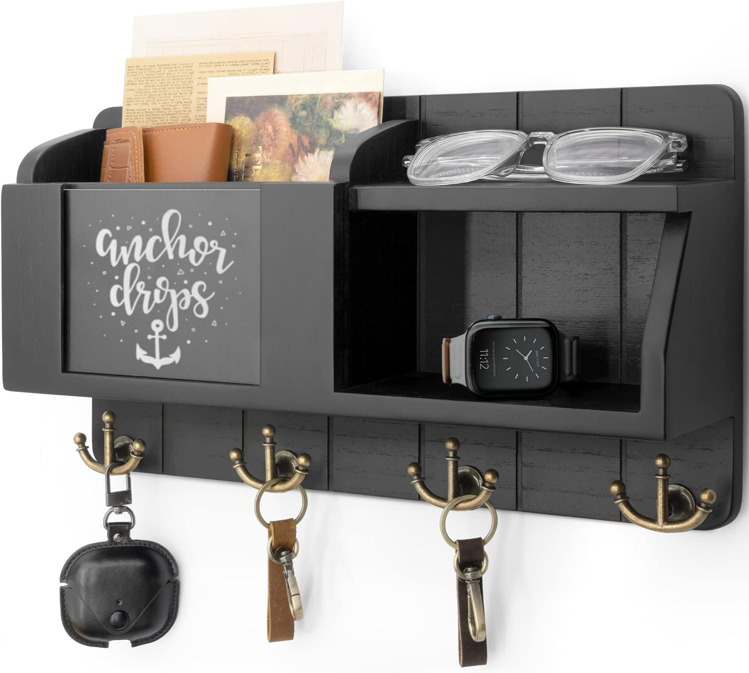 Belleze Manufactured Wood Wall Organizer with Key Hooks - Wayfair Canada