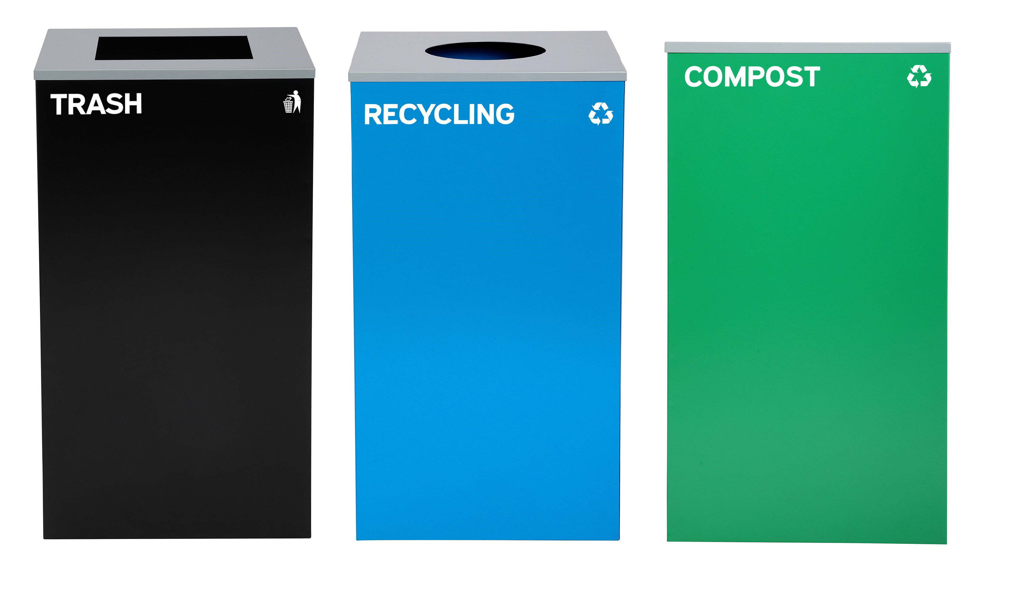 Alpine Industries 29 Gallon Steel Open Top Recycling, Compost, and ...