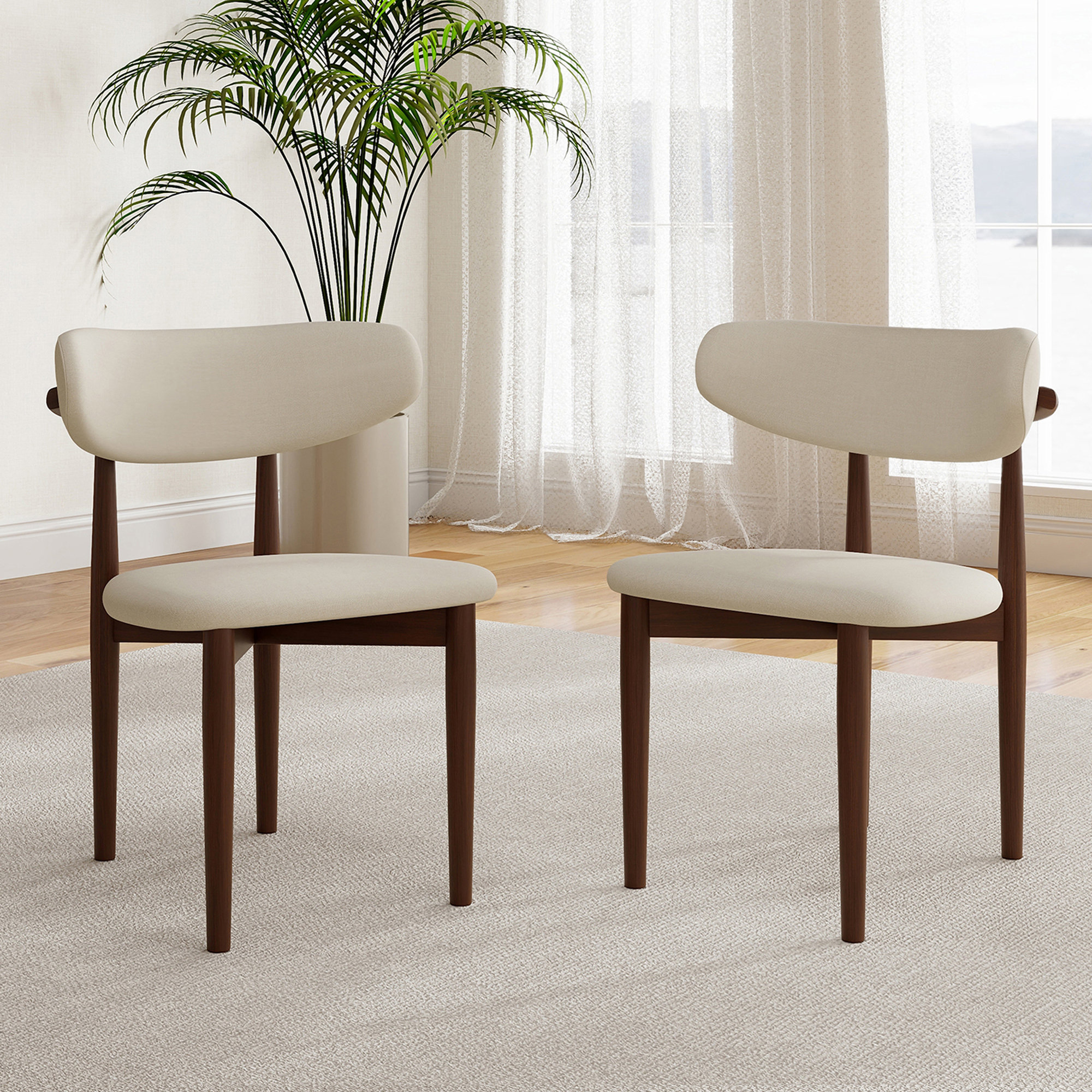 Corrigan Studio® Sachelle Solid wood and upholstered white Side Chair ...