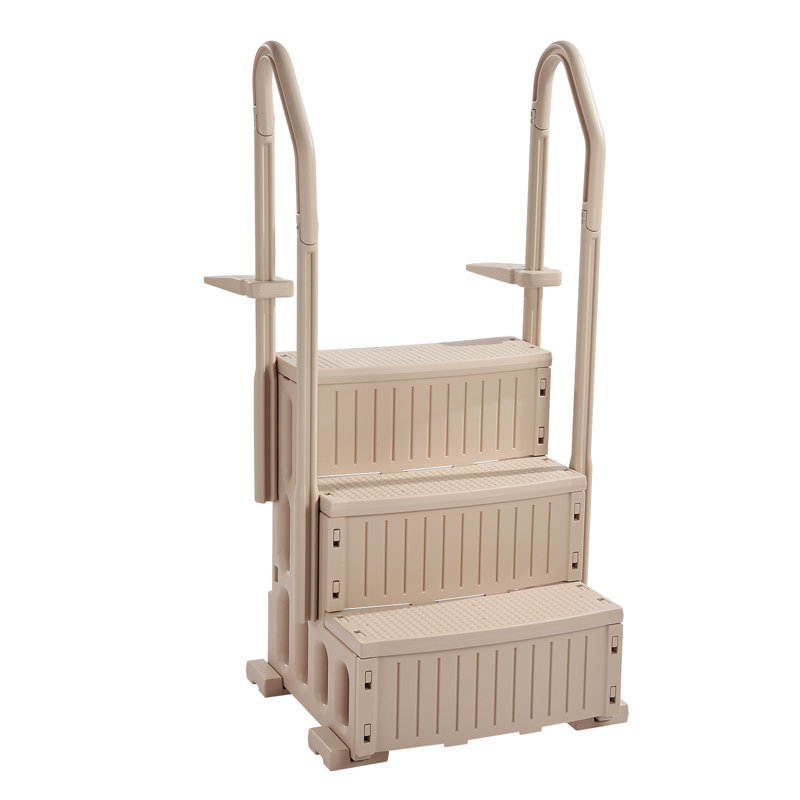 Stellweilan Tessberg 3-Step Taupe Pool Ladder of Double Handrails ...
