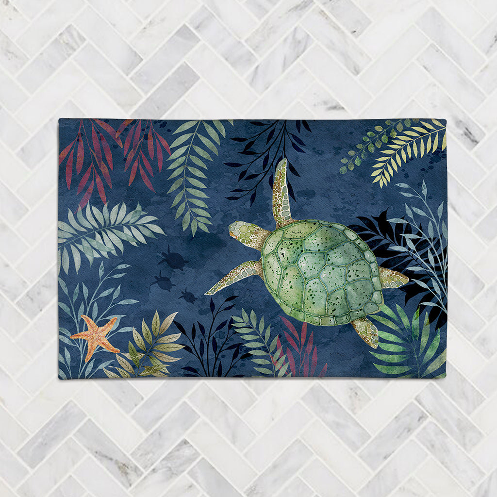 Laural Home Coastal Friends Turtle Chenille Rug | Wayfair