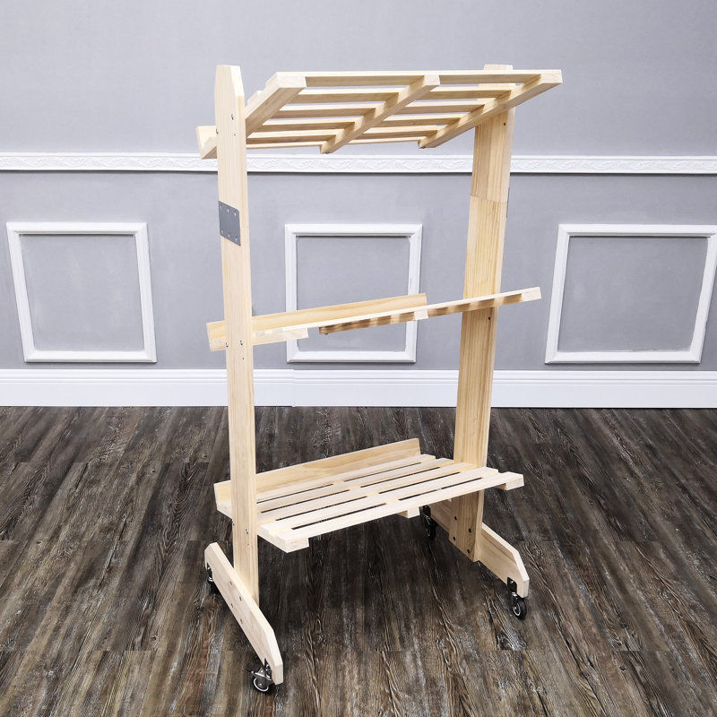 Rebrilliant Wood Bakery Rack Bread Shelf Stand Produce Grocery Wood ...