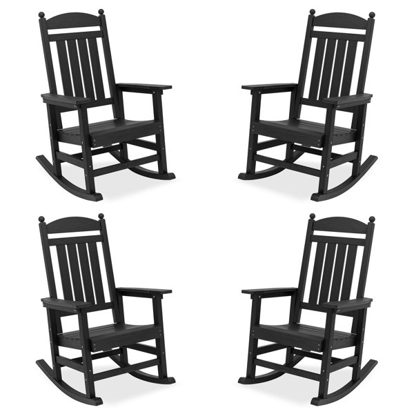 LUE BONA Patio Rocking Chair Set Of 4 , HDPS Poly Rocking Chair, All ...