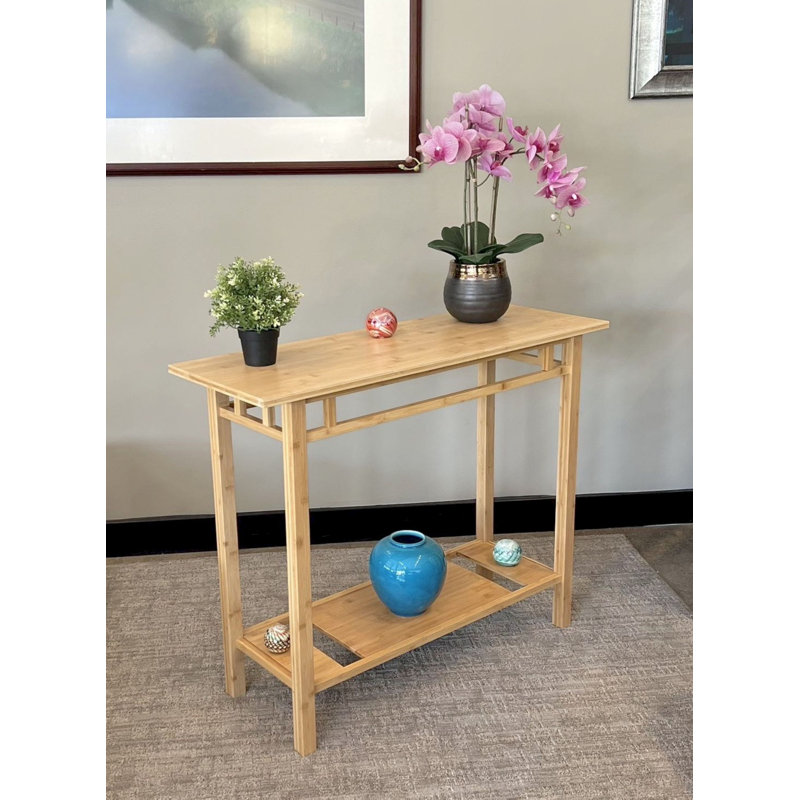 Union Rustic Zen Console Table with Bottom Shelf | Wayfair