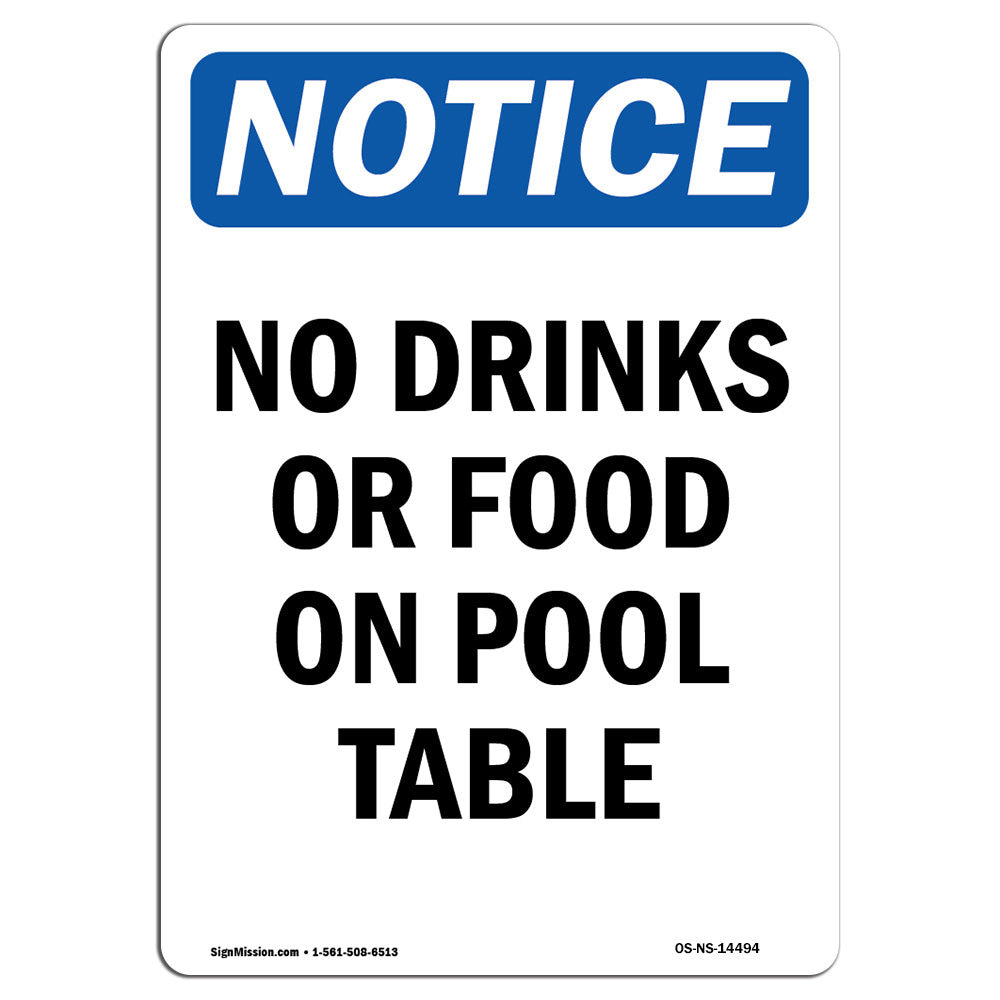 SignMission No Drinks or Food on Pool Table Sign | Wayfair