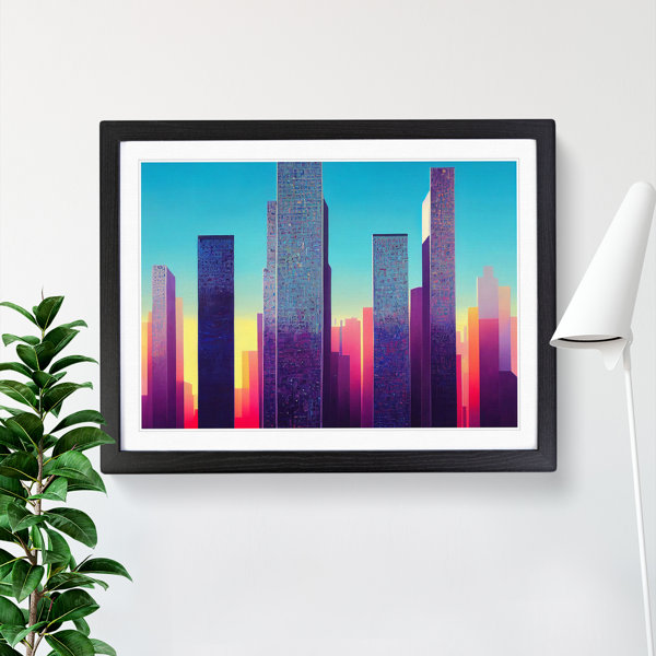 17 Stories Edgy City Skyline Architecture - Single Picture Frame Print ...