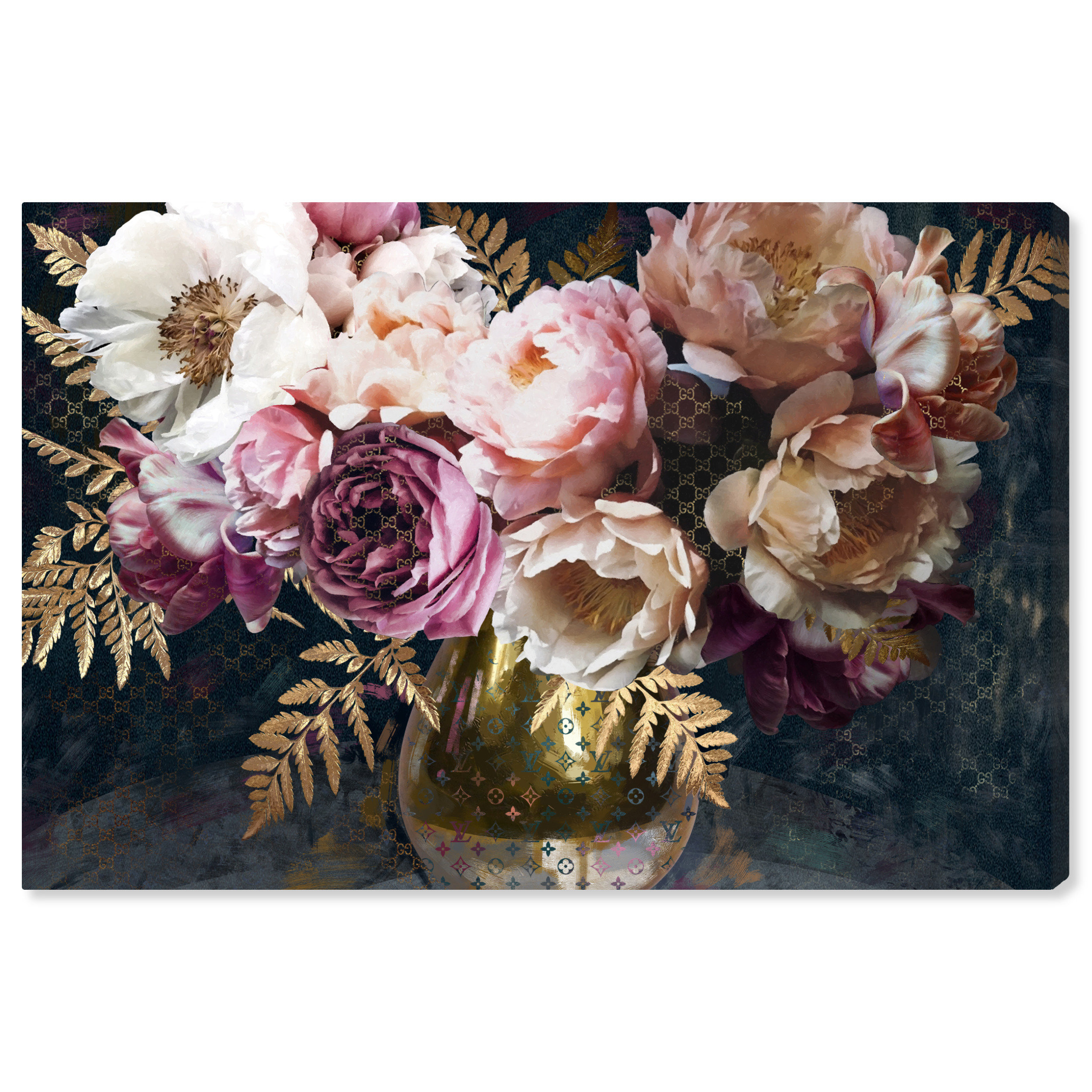 House of Hampton Floral and Botanical Royal Bouquet Traditional Purple ...