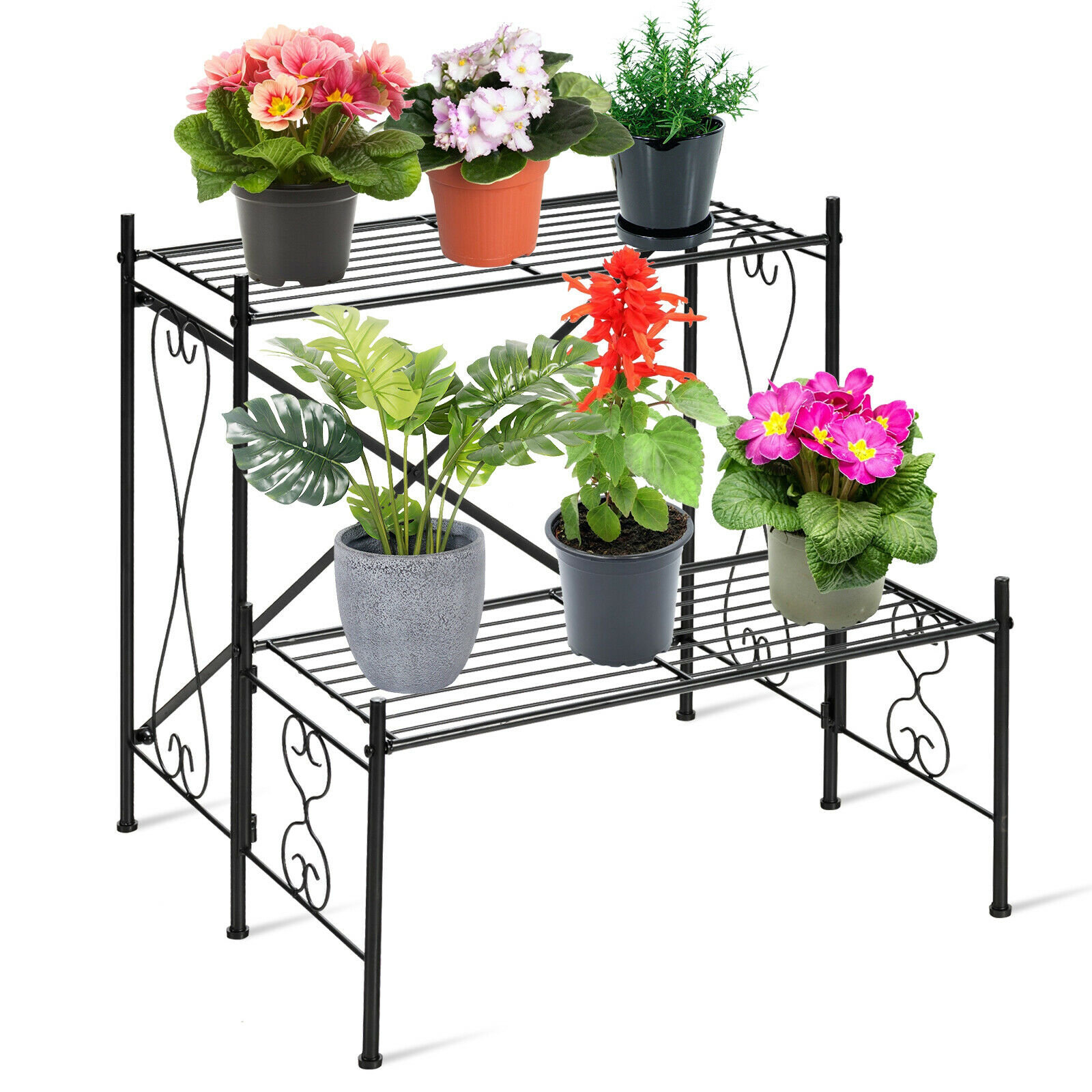 Red Barrel Studio® 2-Tier Rectangular Metal Plant Stand | Wayfair