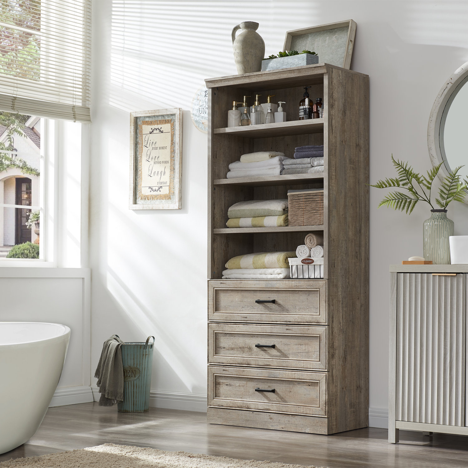 Lark Manor 72 inch Tall Bathroom Storage Cabinet wooden storage ...