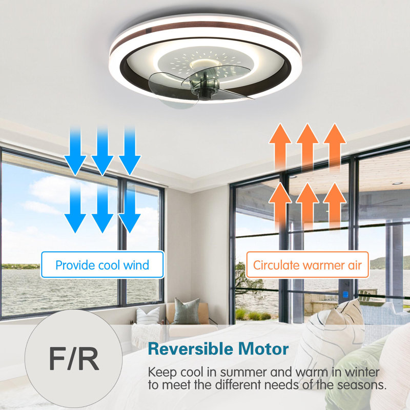 Wrought Studio™ Devra Reversible Blades Timing Low Profile Ceiling Fan ...