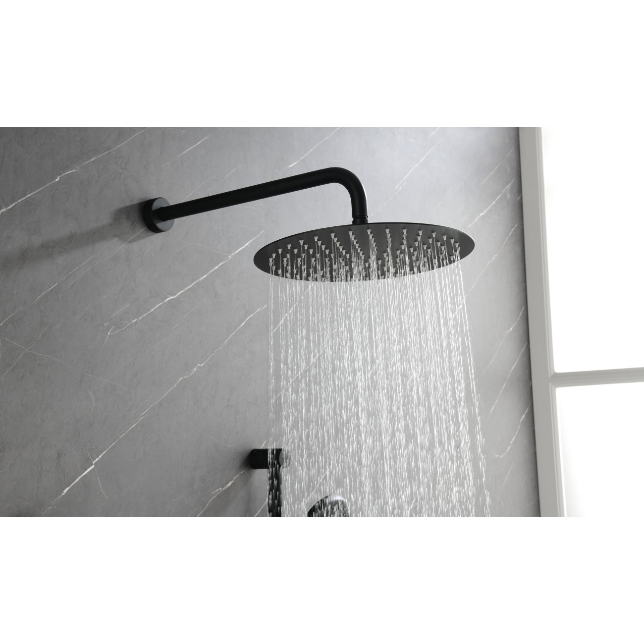 HEIMAO Shower System With Shower Head, Hand Shower, Slide Bar, Bodysprays, Shower Arm, Hose ...