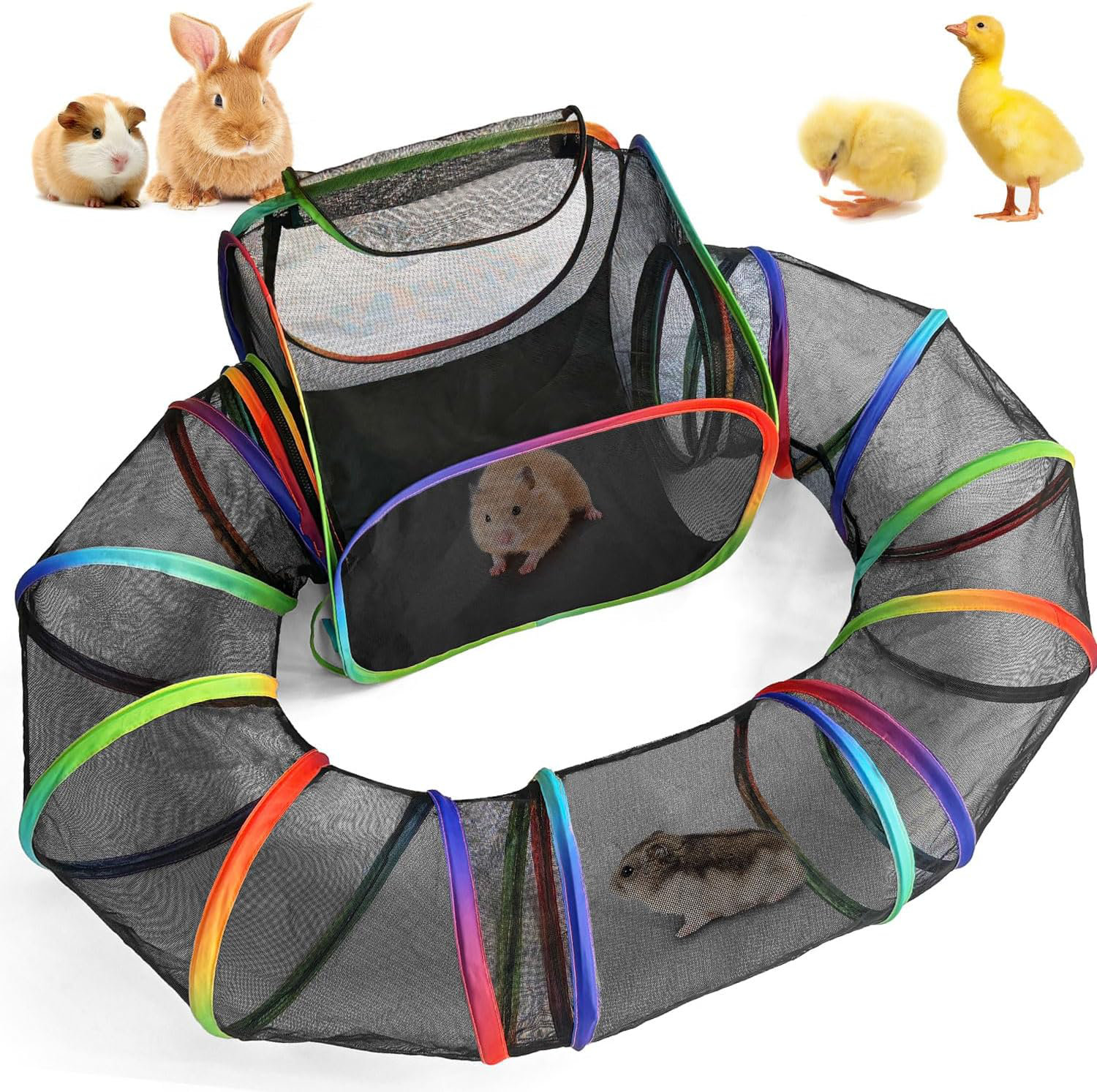 Belleze Playpen With Tunnel, Rainbow Playpen With 98.4" Extended Tube ...