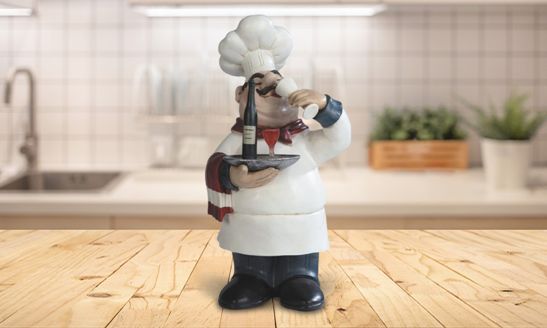Bloomsbury Market 14"H Chef Wine Tasting Dining Room Accessory Figurine ...