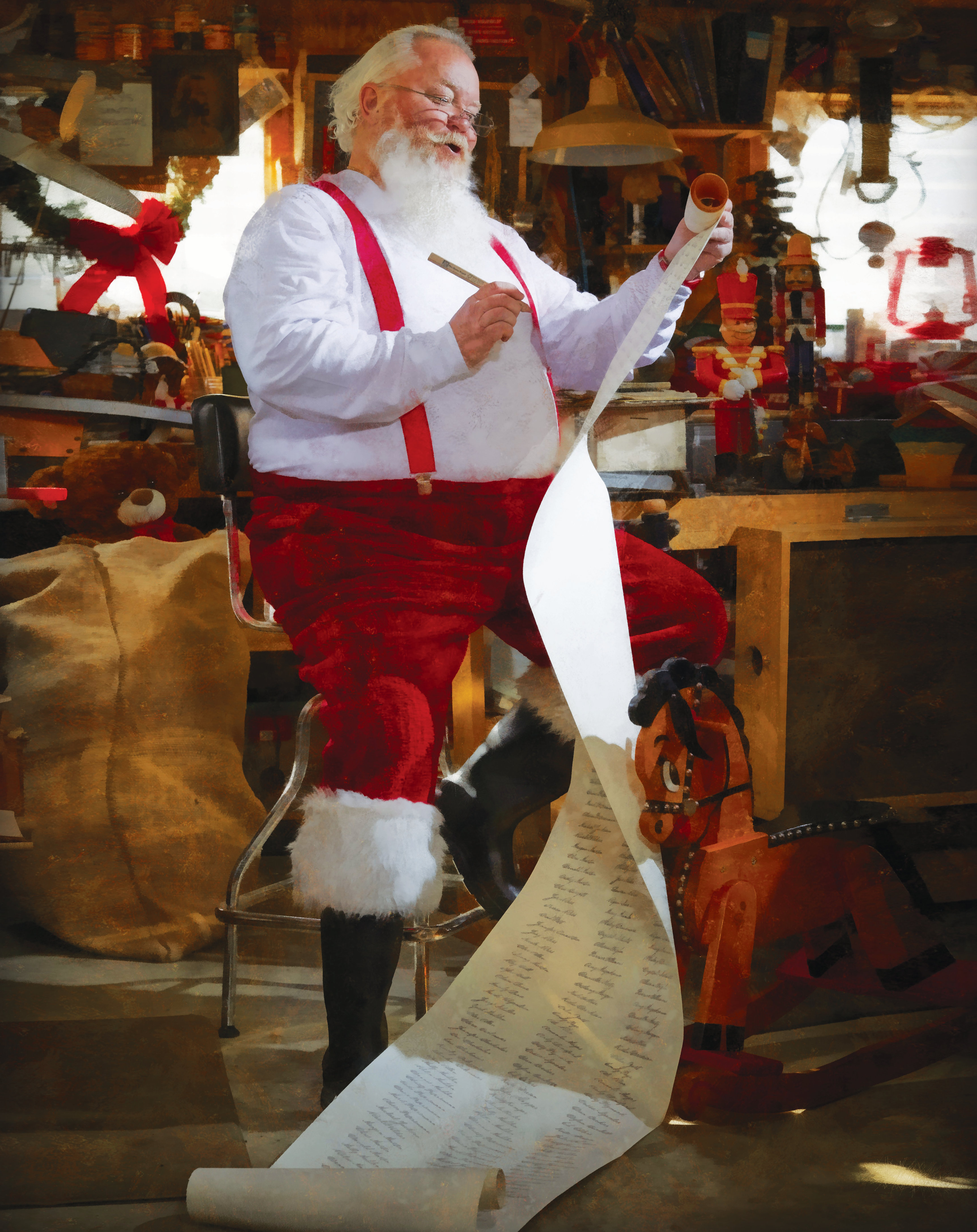 The Holiday Aisle® Jadriel Checking His List On Canvas Print | Wayfair