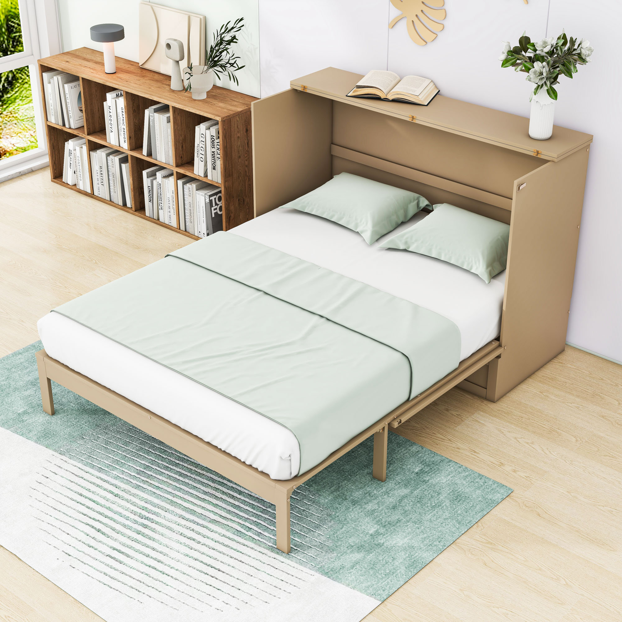 Bay Isle Home™ Full Murphy Bed with Ample Storage and USB | Wayfair