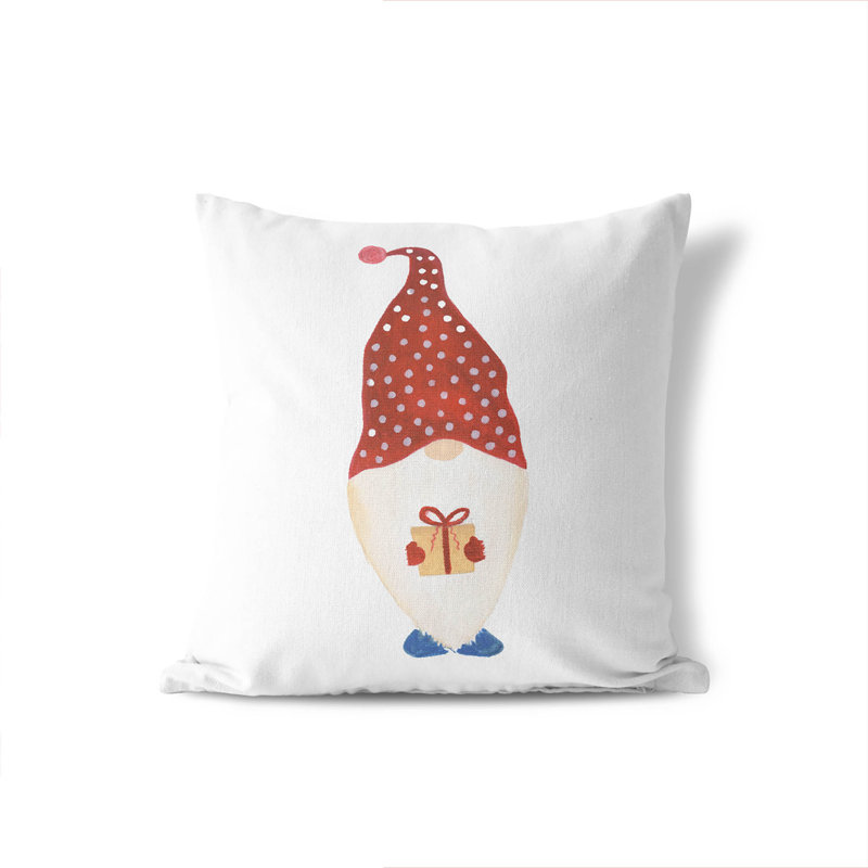 Christopher's Corner Watercolor Spotted Christmas Gnome Indoor Pillow ...