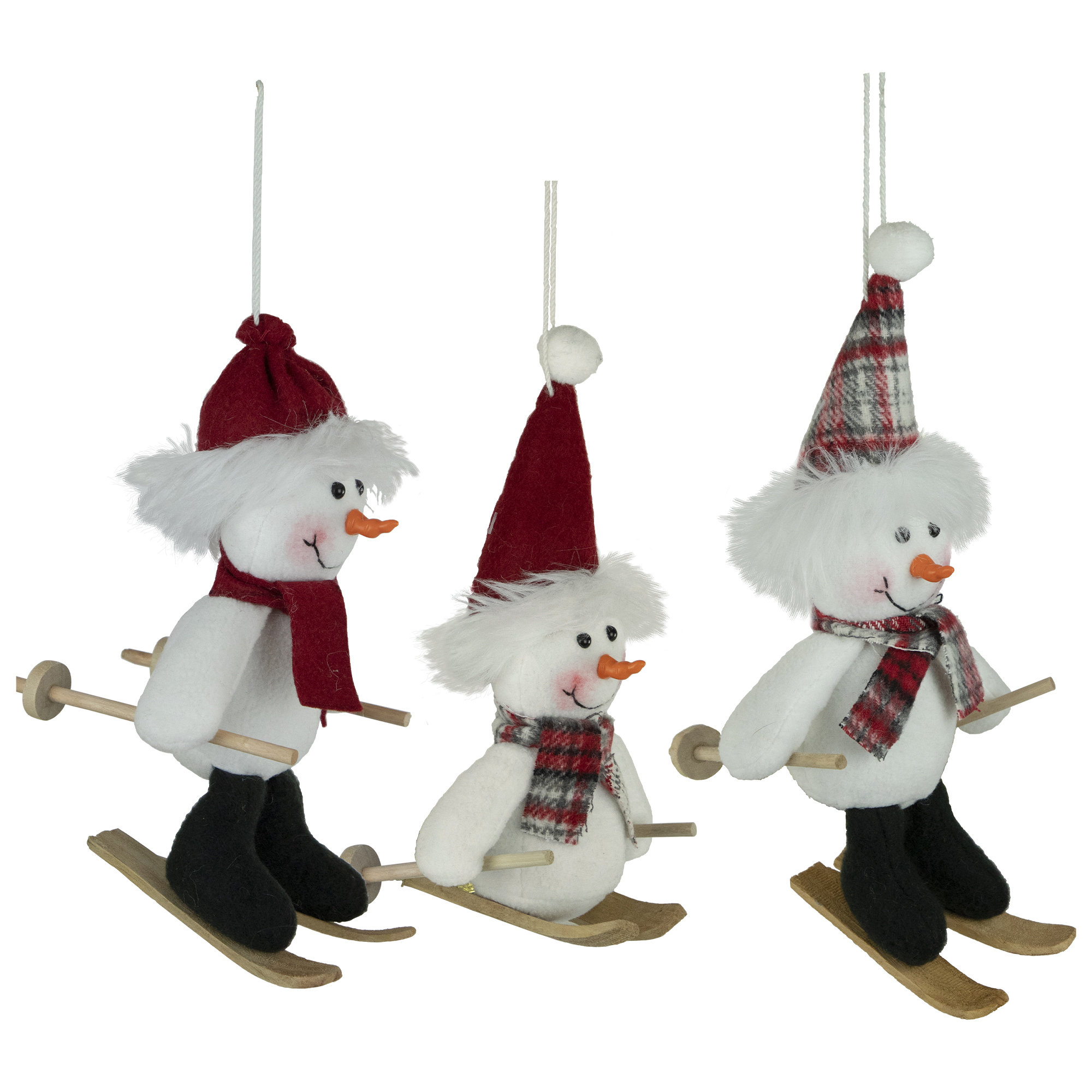 Northlight Seasonal Sporty Skiing Snowmen Christmas Ornaments | Wayfair
