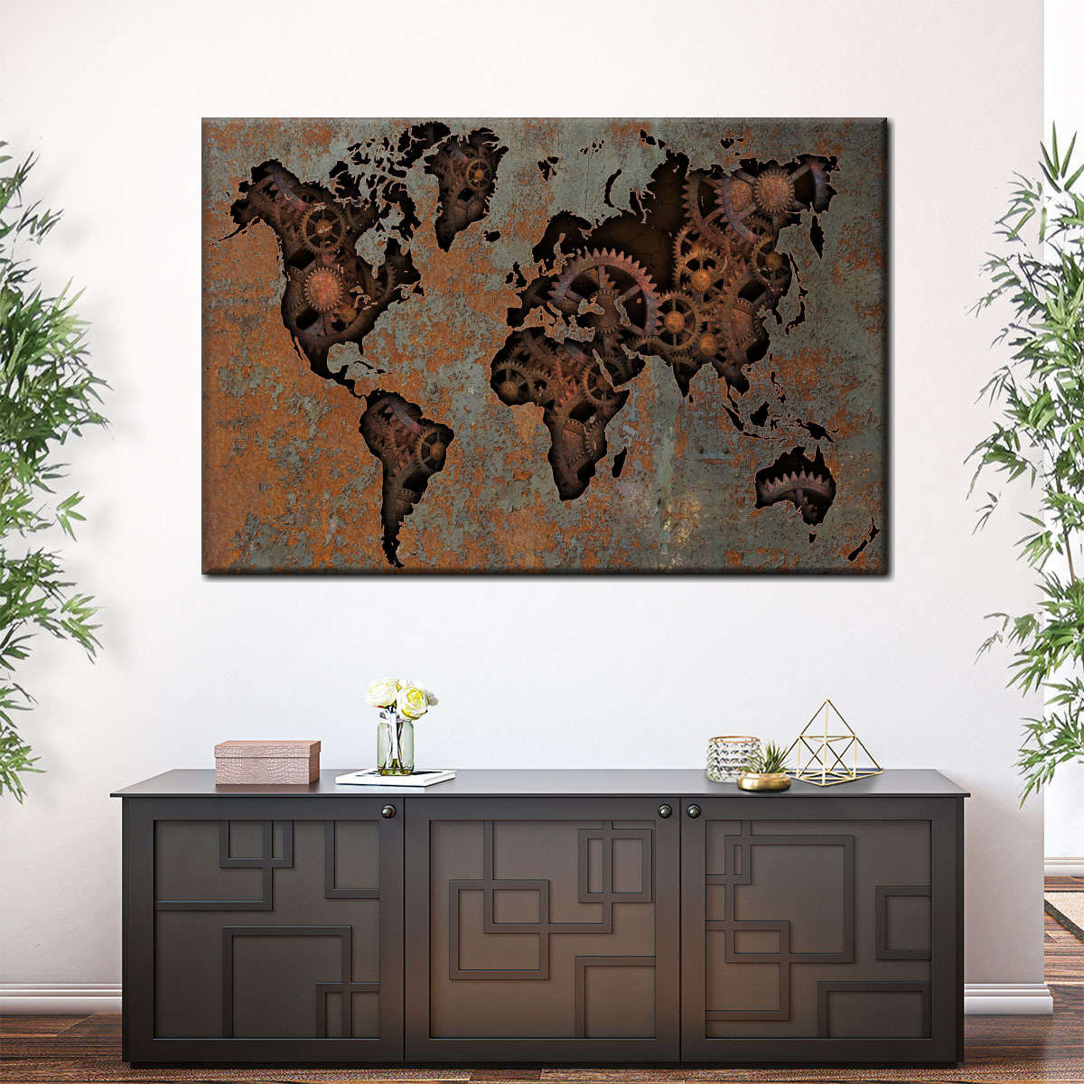 17 Stories " Steampunk World Map " | Wayfair