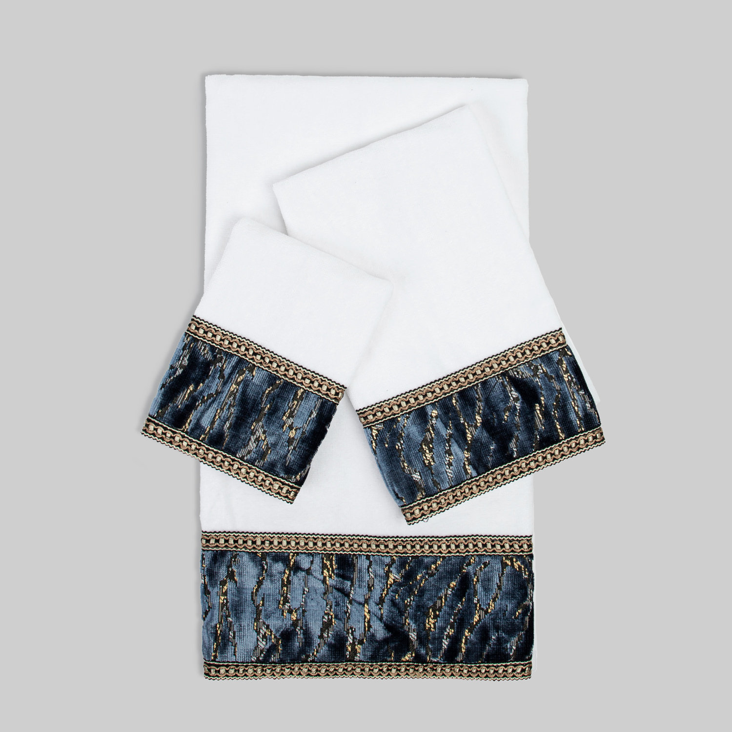 Everly Quinn Khloe Cut-velvet Embellishment Band On Towel With Fancy ...