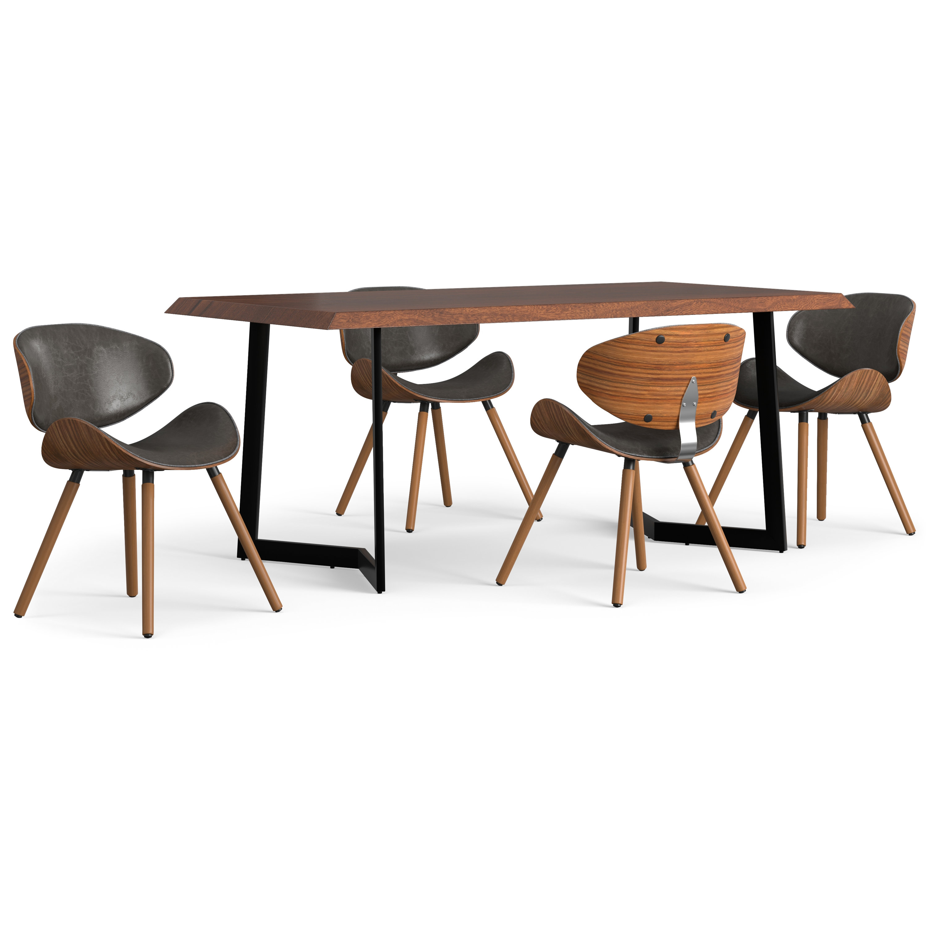 Simpli Home Marana 7-Piece Modern Industrial Dining Set with Solid ...