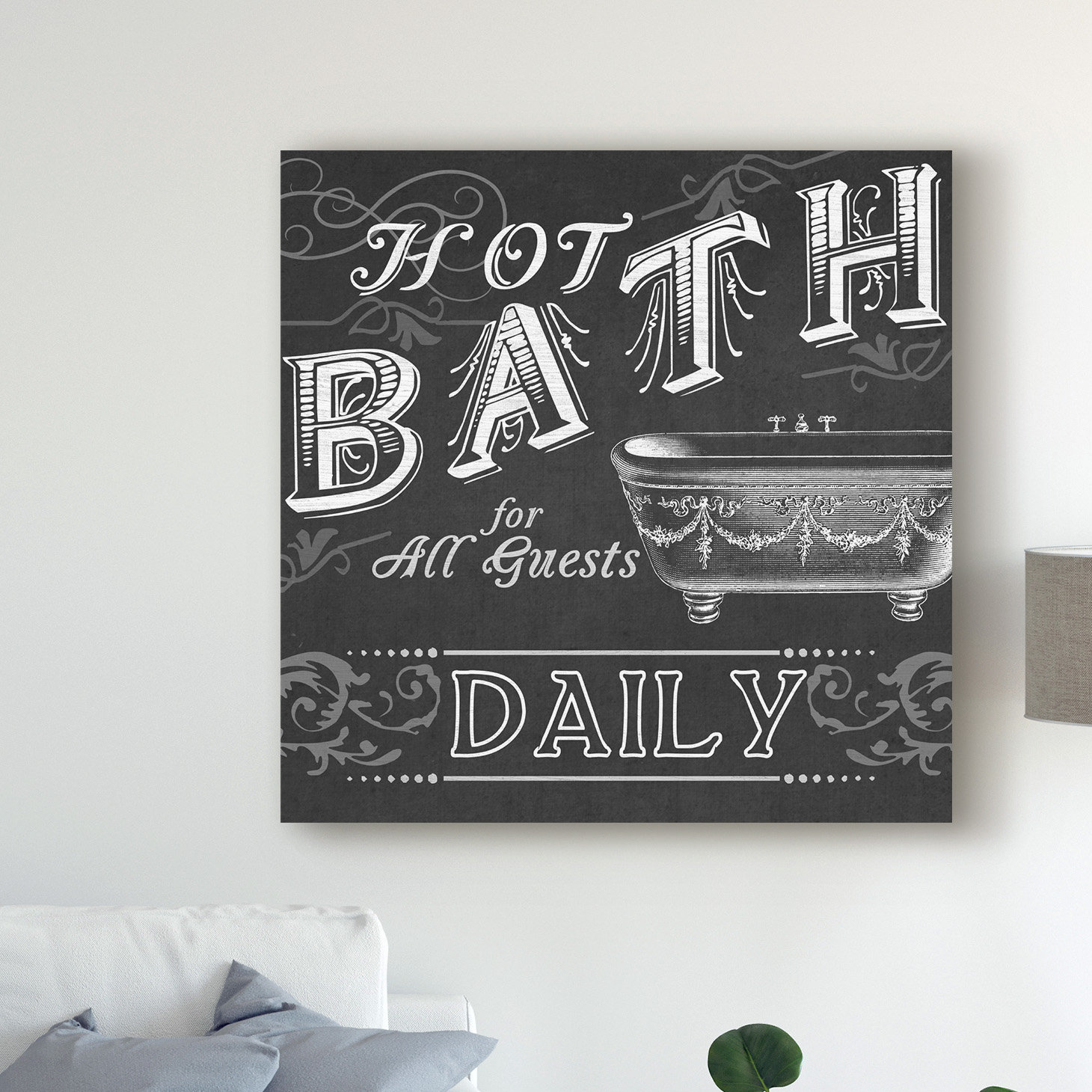 East Urban Home Chalkboard Bath Signs II by June Erica Vess - Graphic ...