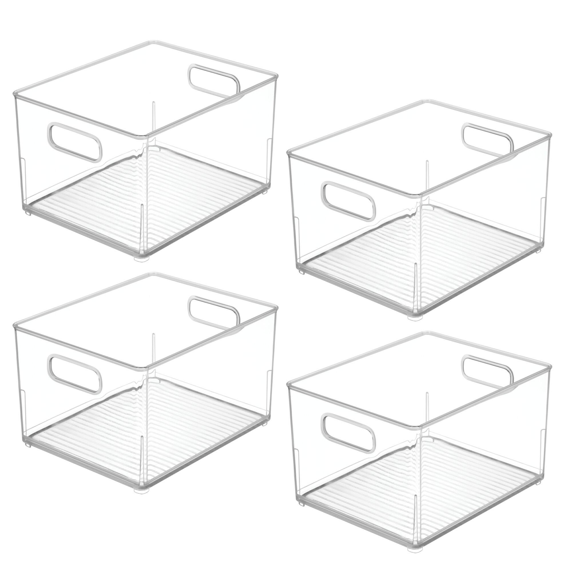 iDesign Small Stackable Plastic Bathroom Storage Bin with Handles ...