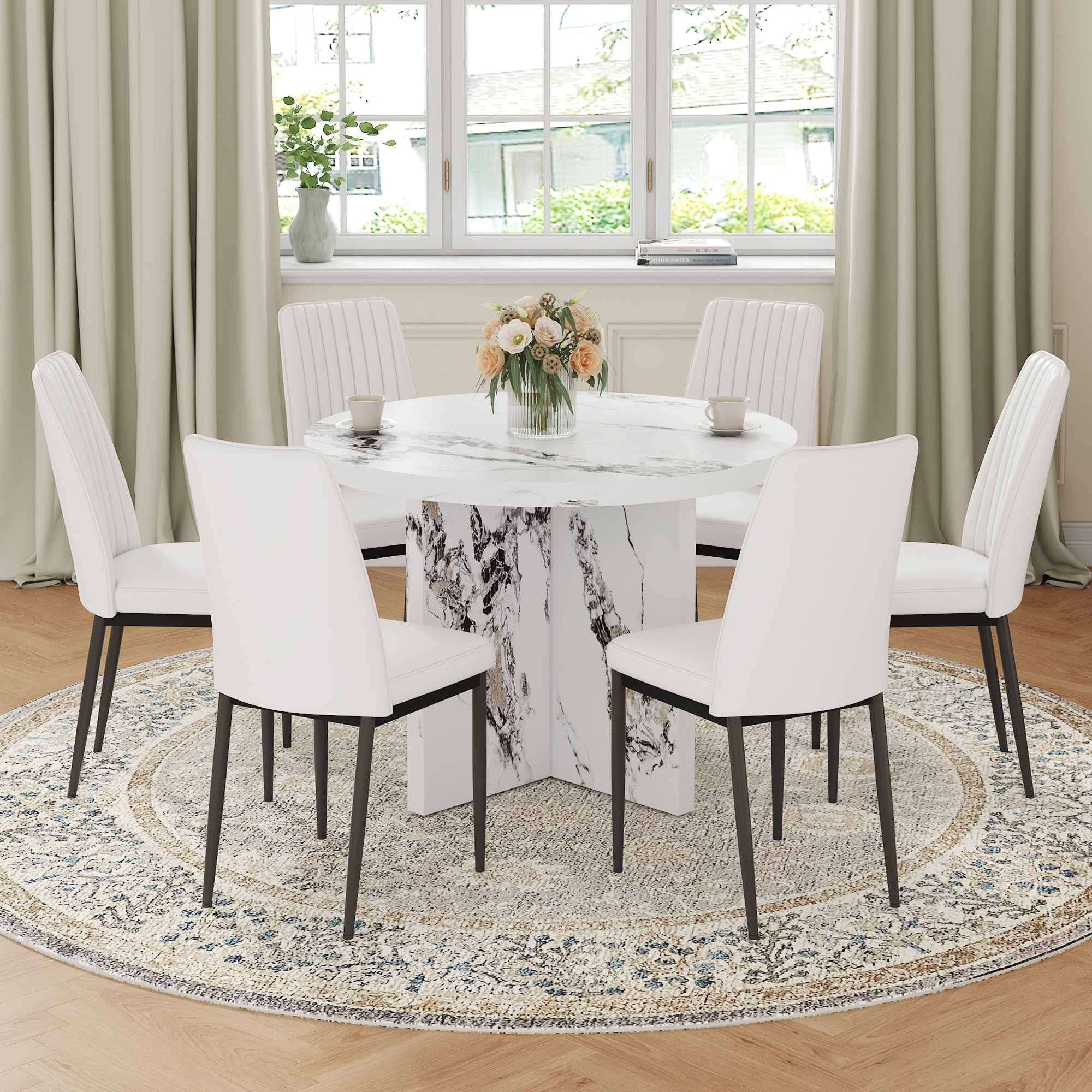 Ivy Bronx 7 Piece Round Dining Table Set - Wayfair Canada