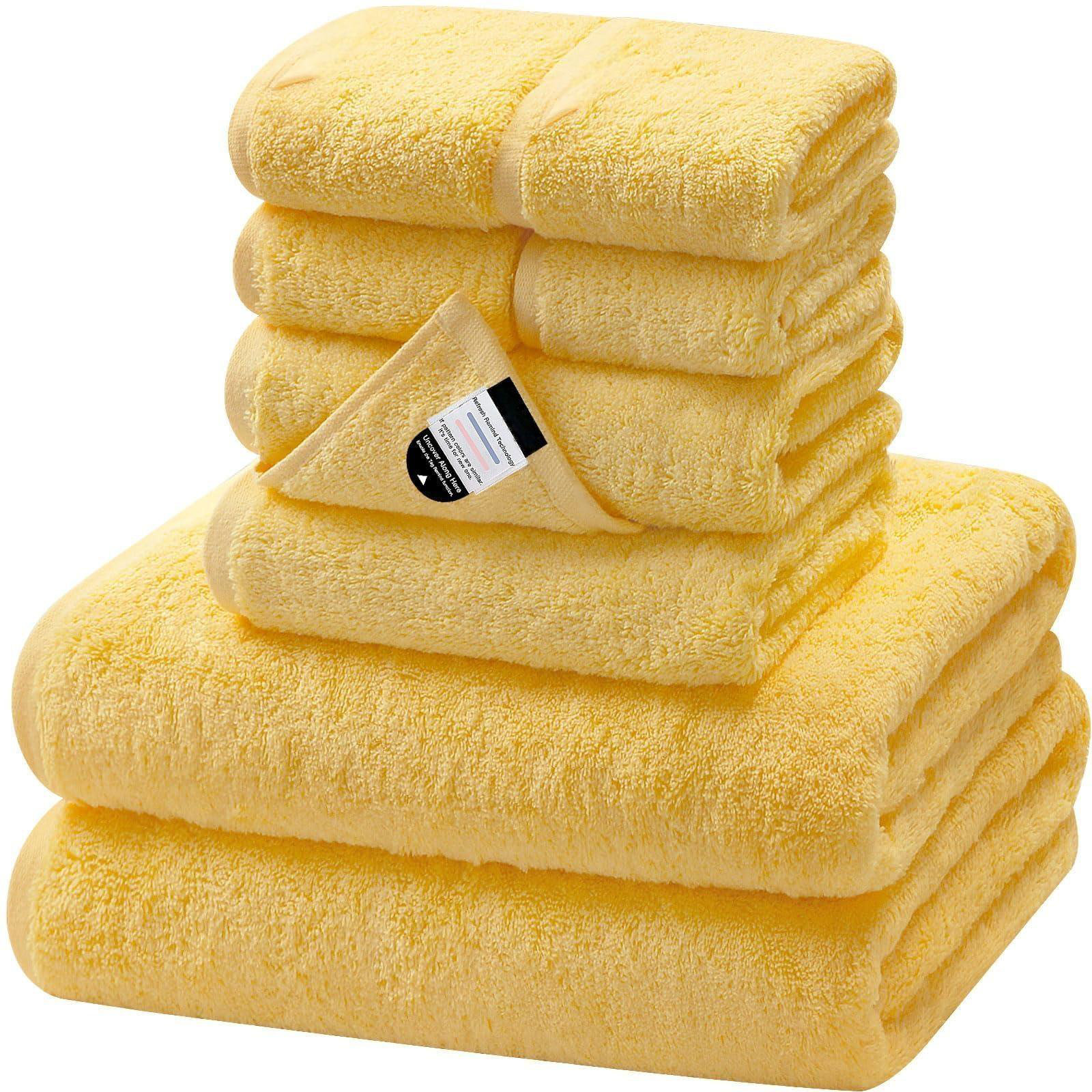 KAISHENGDAA Bath Towel Set, 100% Cotton Absorbent Bathroom Towels With ...