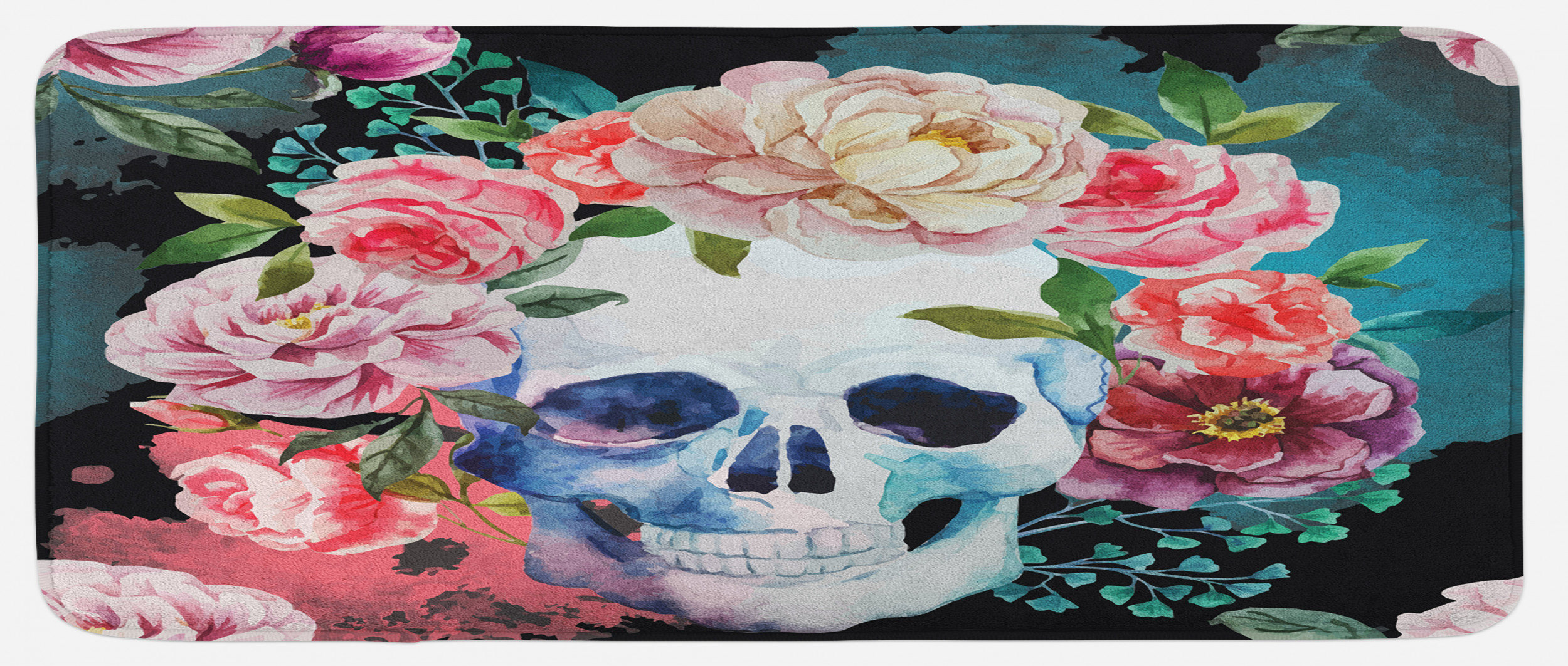 East Urban Home Sugar Skull Kitchen Mat | Wayfair