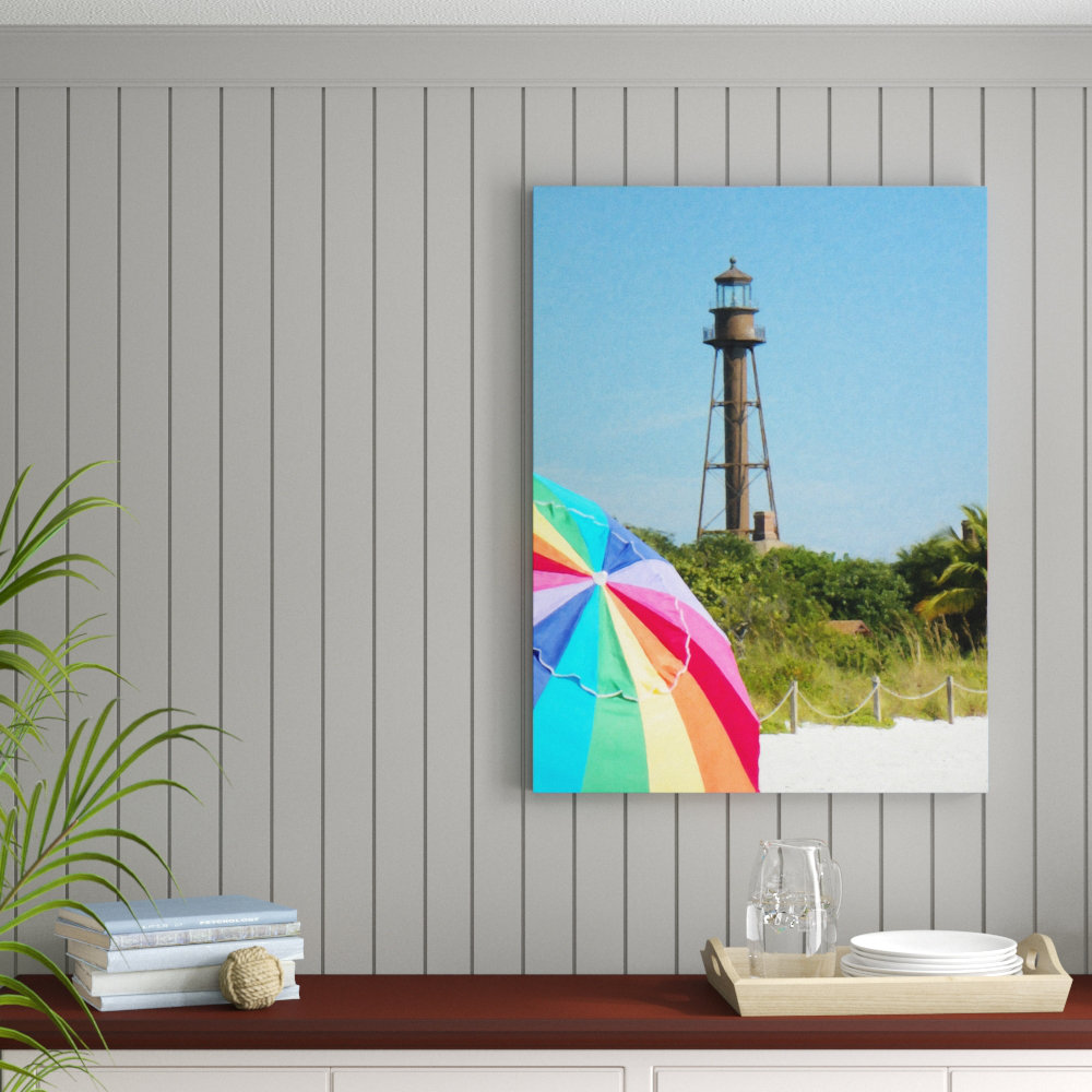 Breakwater Bay Sanibel Lighthouse with Umbrella' by Graffitee Studios ...