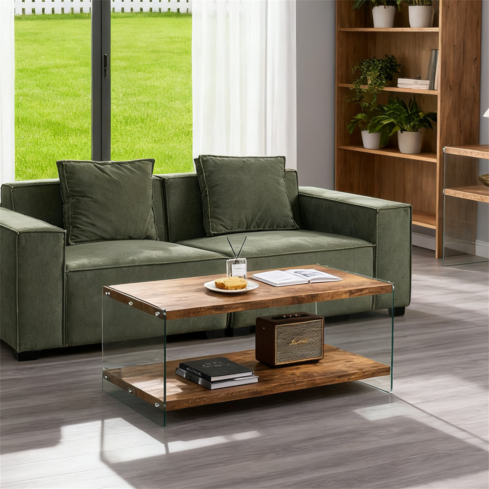 Wrought Studio™ Tempered Glass Table, Rounded Edges Table, Suitable For ...