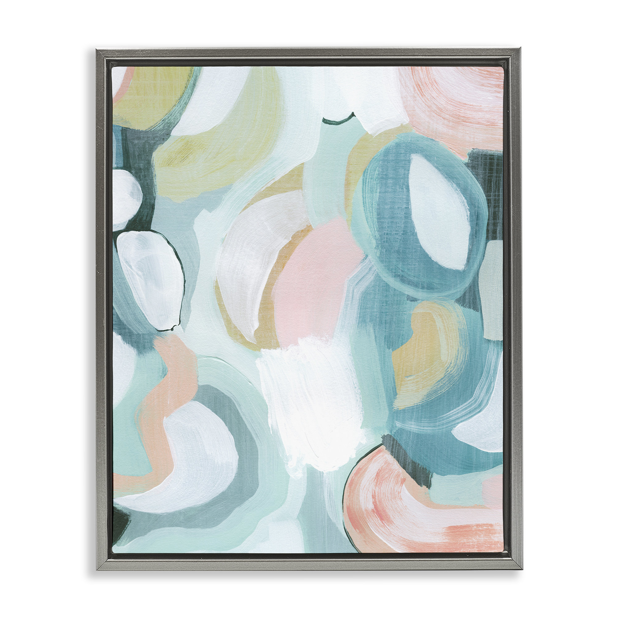 Ivy Bronx Pastel Round Forms Framed Floater Canvas Wall Art by Grace ...