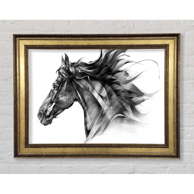 Bright Star Horse Galloping Head - Single Picture Frame Art Prints ...