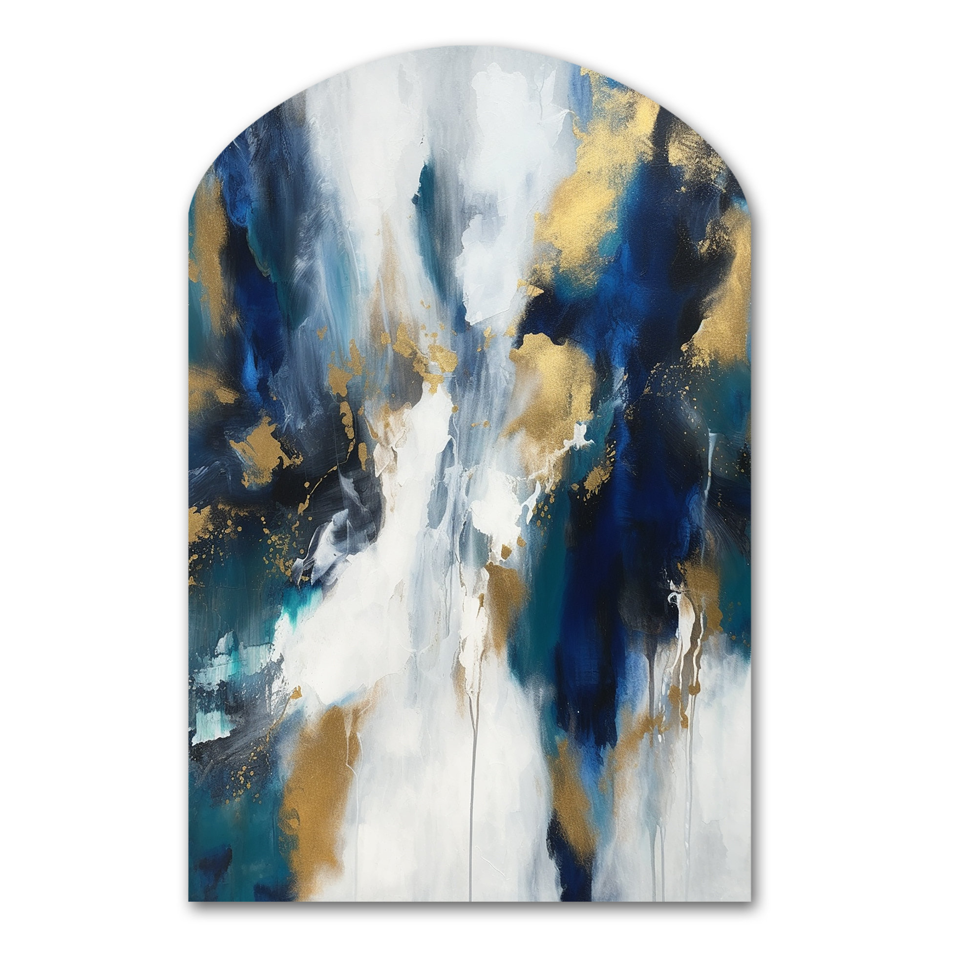 Design Art Indigo Awakening Abstract In Blue And Gold - Abstract ...