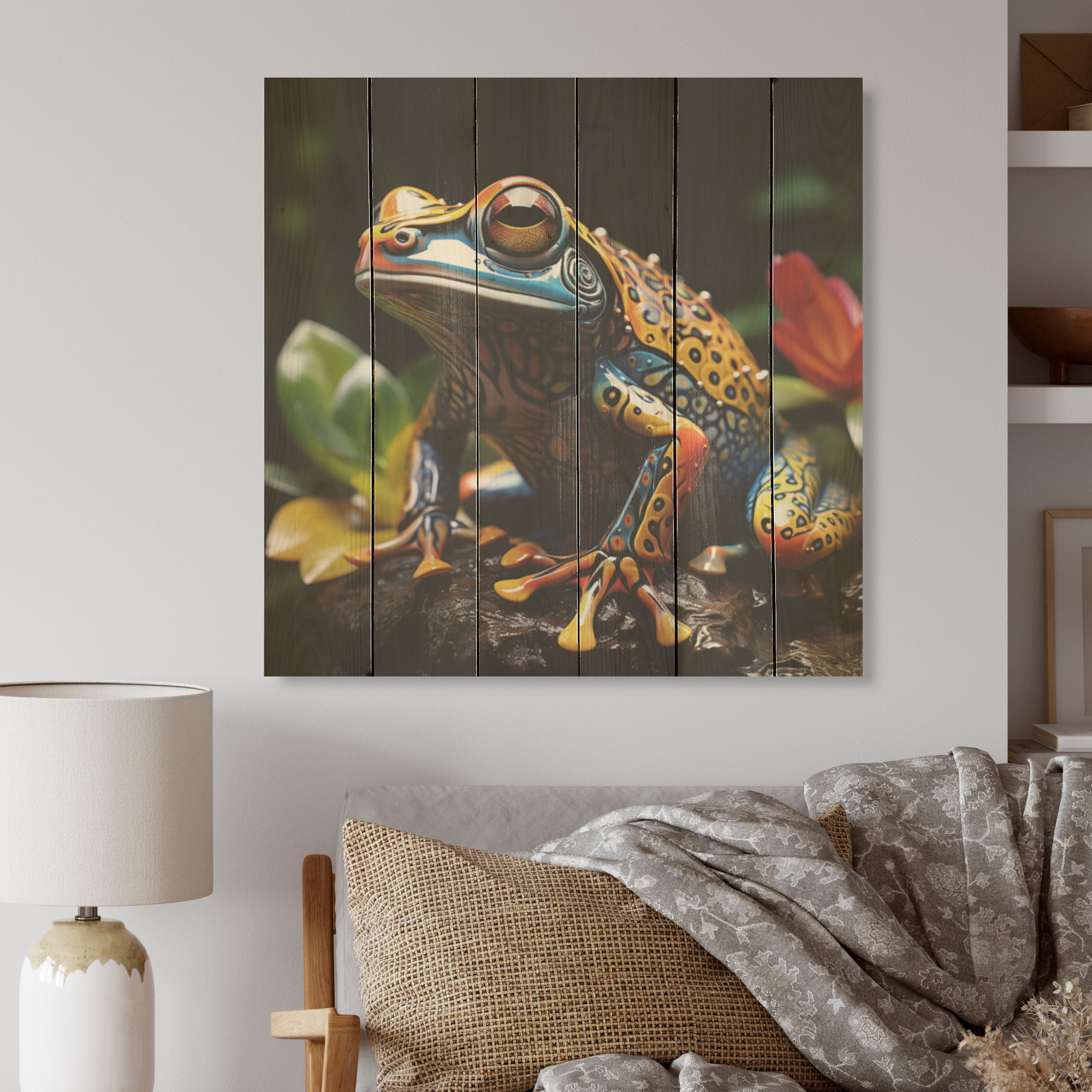 Winston Porter Multicolor Frog Portait Glass I - Frogs & Toads Wood ...