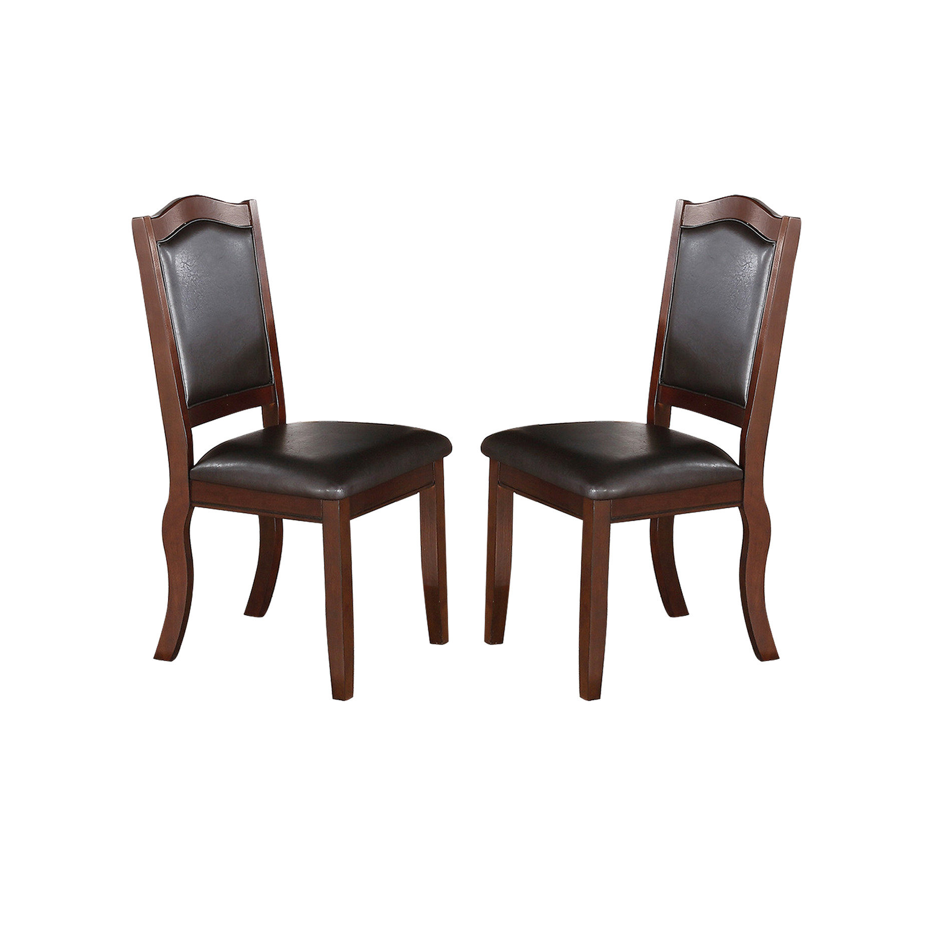 Red Barrel Studio® Faux Leather Upholstered Dining Chairs, Rich Brown 2 ...