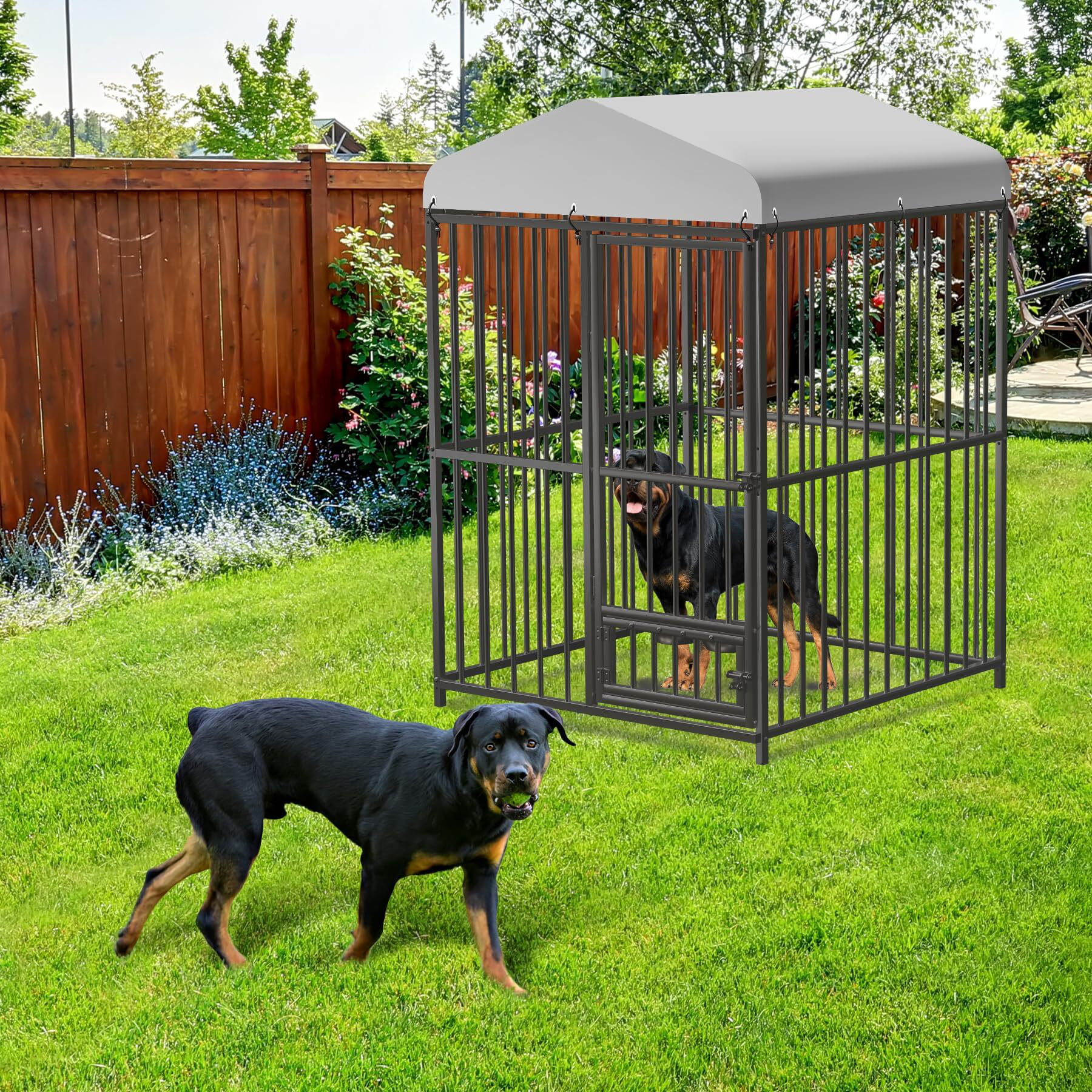 Tucker Murphy Pet™ Large Outdoor Dog Kennel, Heavy Duty Dog Cage With ...