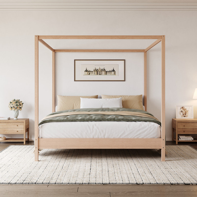 Latitude Run® Canopy Bed with Slats and Central Support Legs | Wayfair